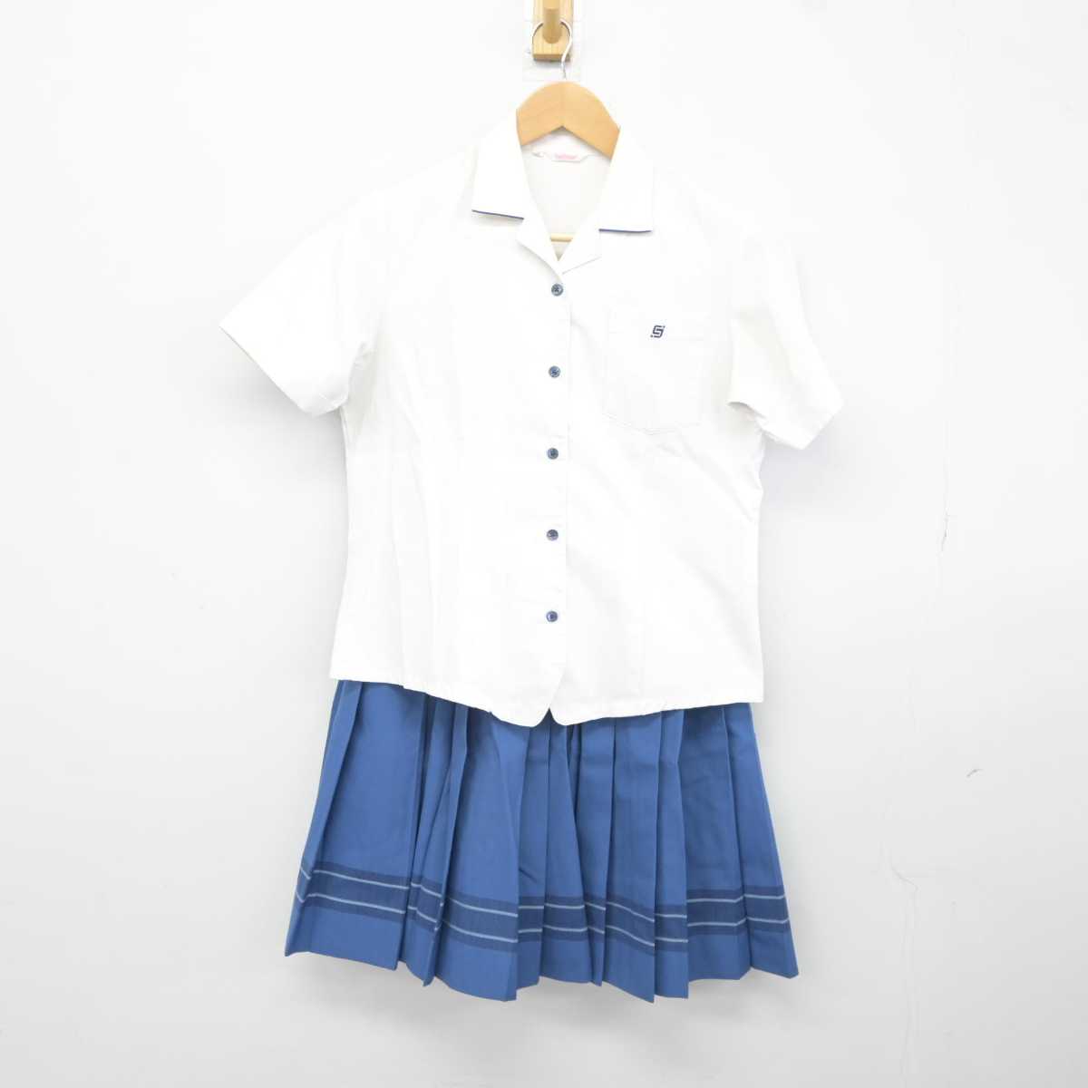 【中古】山口県 下関短期大学付属高等学校 女子制服 3点 シャツ・スカート Sf040149 中古制服通販パレイド