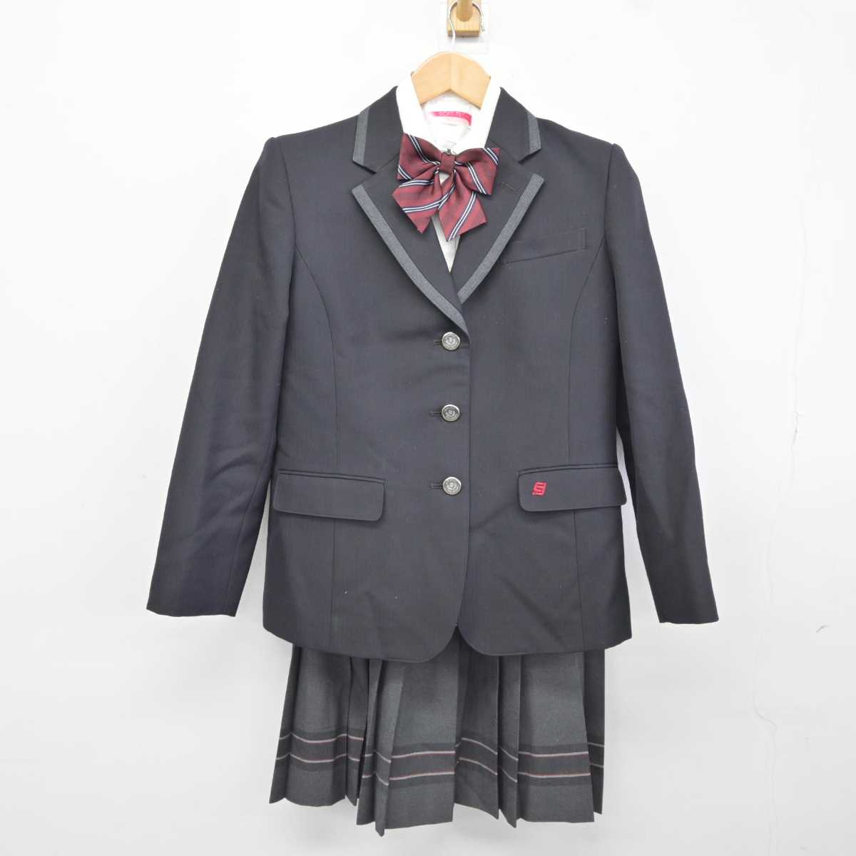 【中古】山口県 下関短期大学付属高等学校 女子制服 4点 ブレザー・シャツ・スカート Sf040150 中古制服通販パレイド