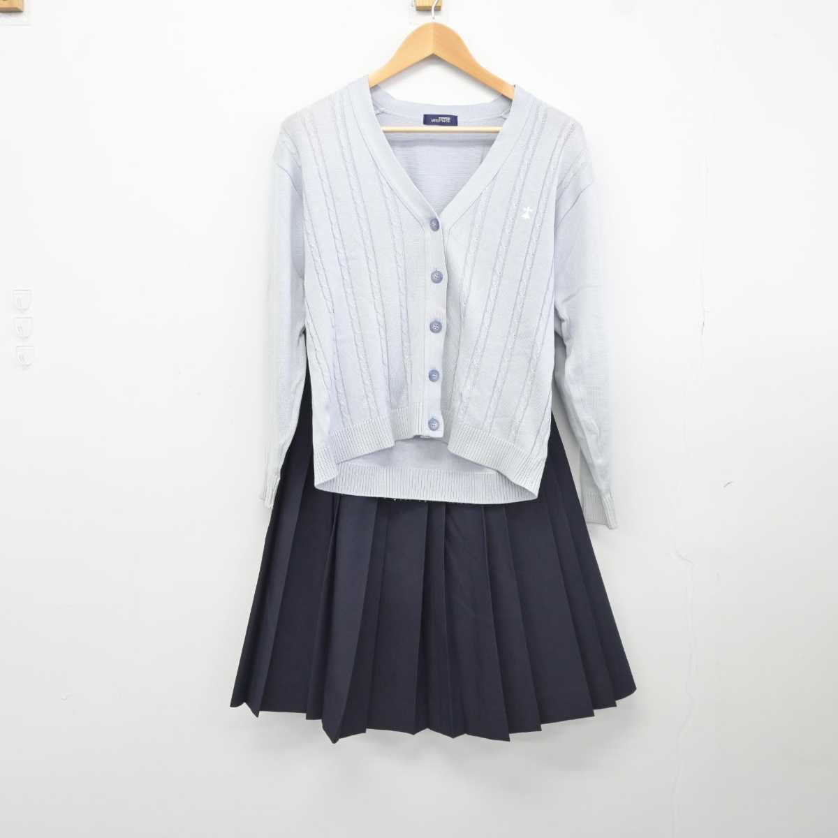 【中古】京都府 京都聖母学院高等学校 女子制服 4点 ニット・スカート Sf040303 中古制服通販パレイド
