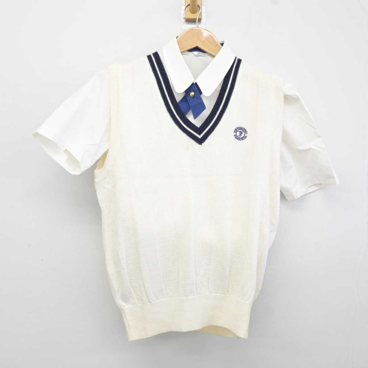 【中古】埼玉県 東京成徳大学深谷高等学校 女子制服 2点 シャツ・ニットベスト Sf040680 中古制服通販パレイド
