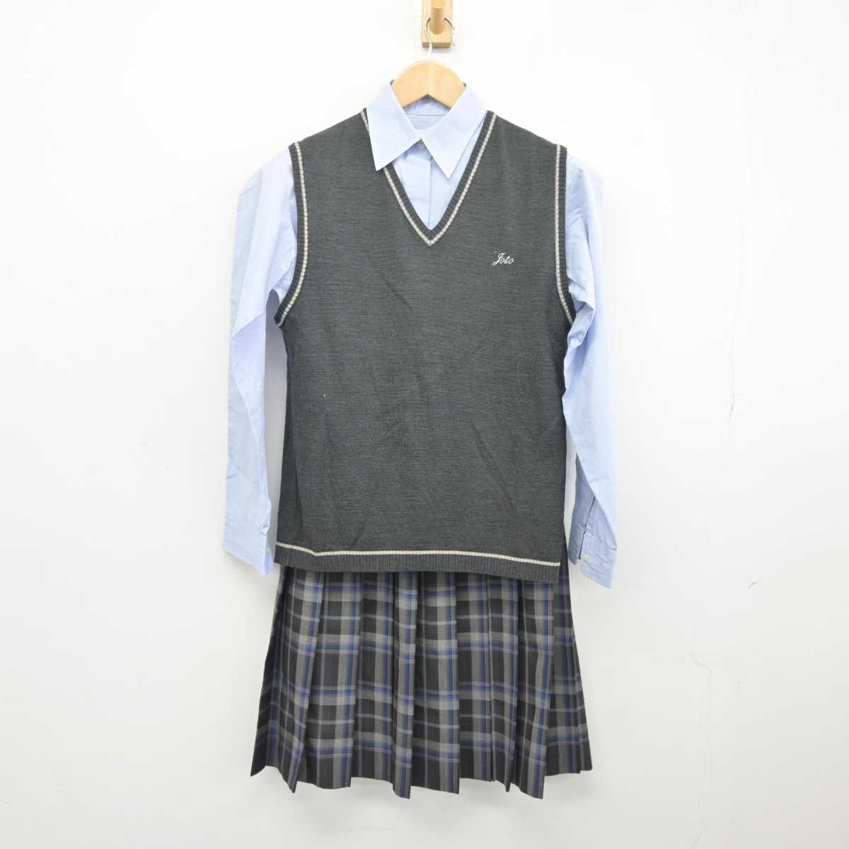 【中古】徳島県 城東高等学校 女子制服 4点 ニットベスト・シャツ・スカート Sf041599 中古制服通販パレイド
