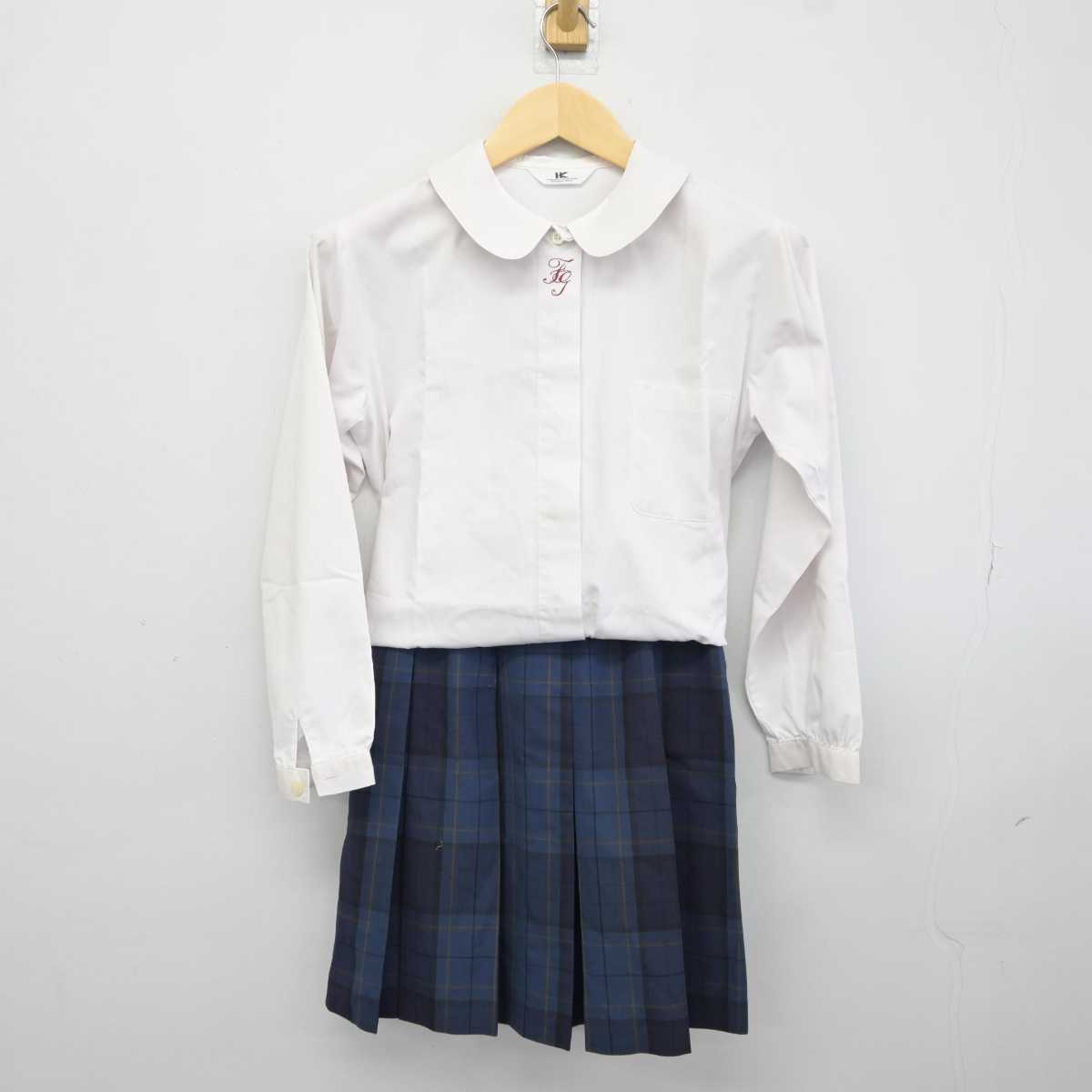 【中古】福岡県 福岡女子高等学校 女子制服 2点 シャツ・スカート Sf042598 中古制服通販パレイド