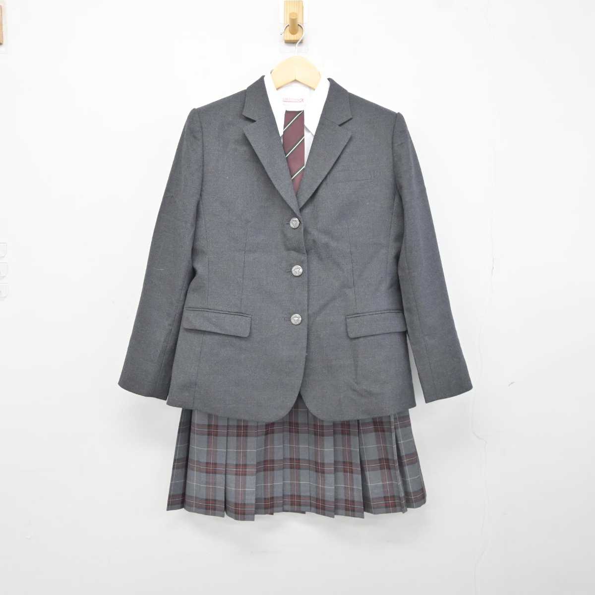 【中古】北海道 釧路商業高等学校 女子制服 4点 ブレザー・シャツ・スカート Sf042985 中古制服通販パレイド