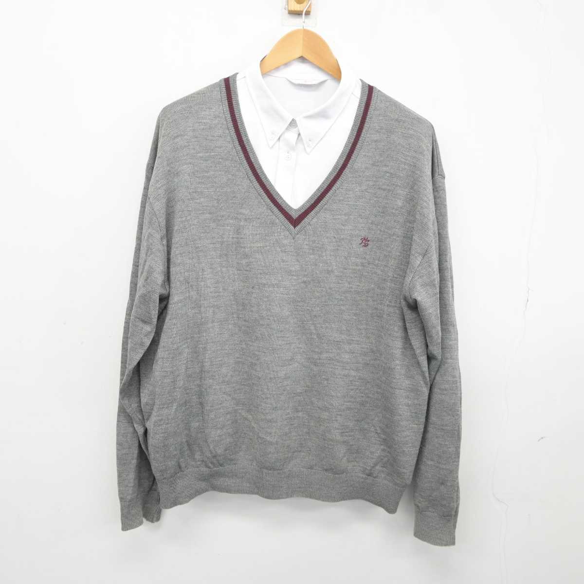 【中古】山梨県 甲斐清和高等学校 女子制服 2点 ニット・シャツ Sf043731 中古制服通販パレイド