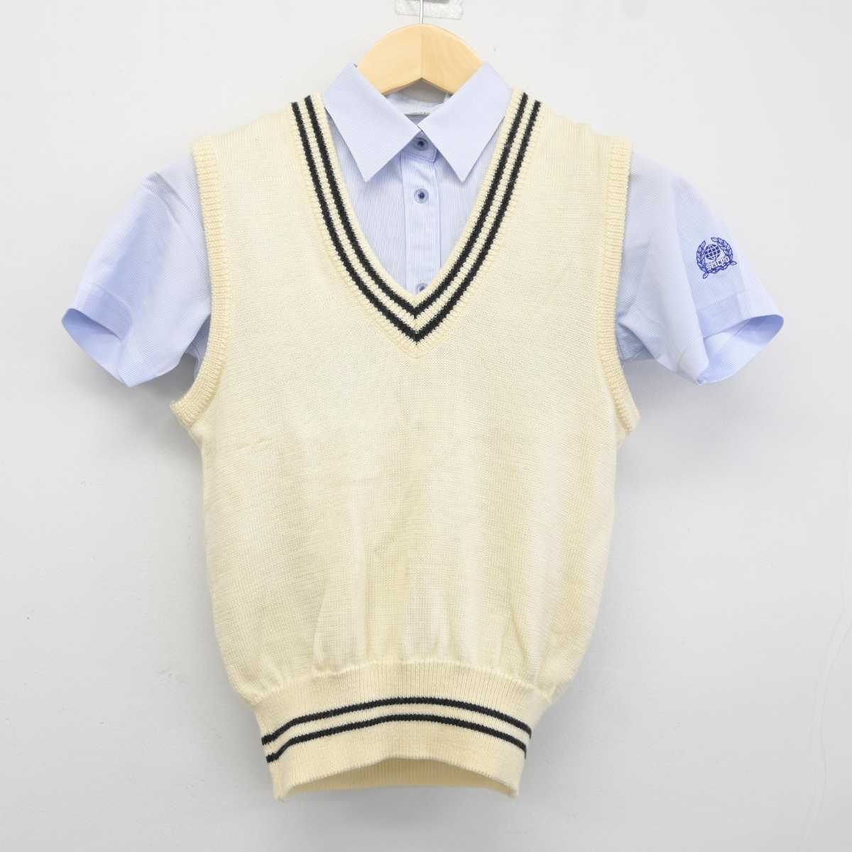 【中古】香川県 香川誠陵高等学校 女子制服 2点 ニットベスト・シャツ Sf043771 中古制服通販パレイド