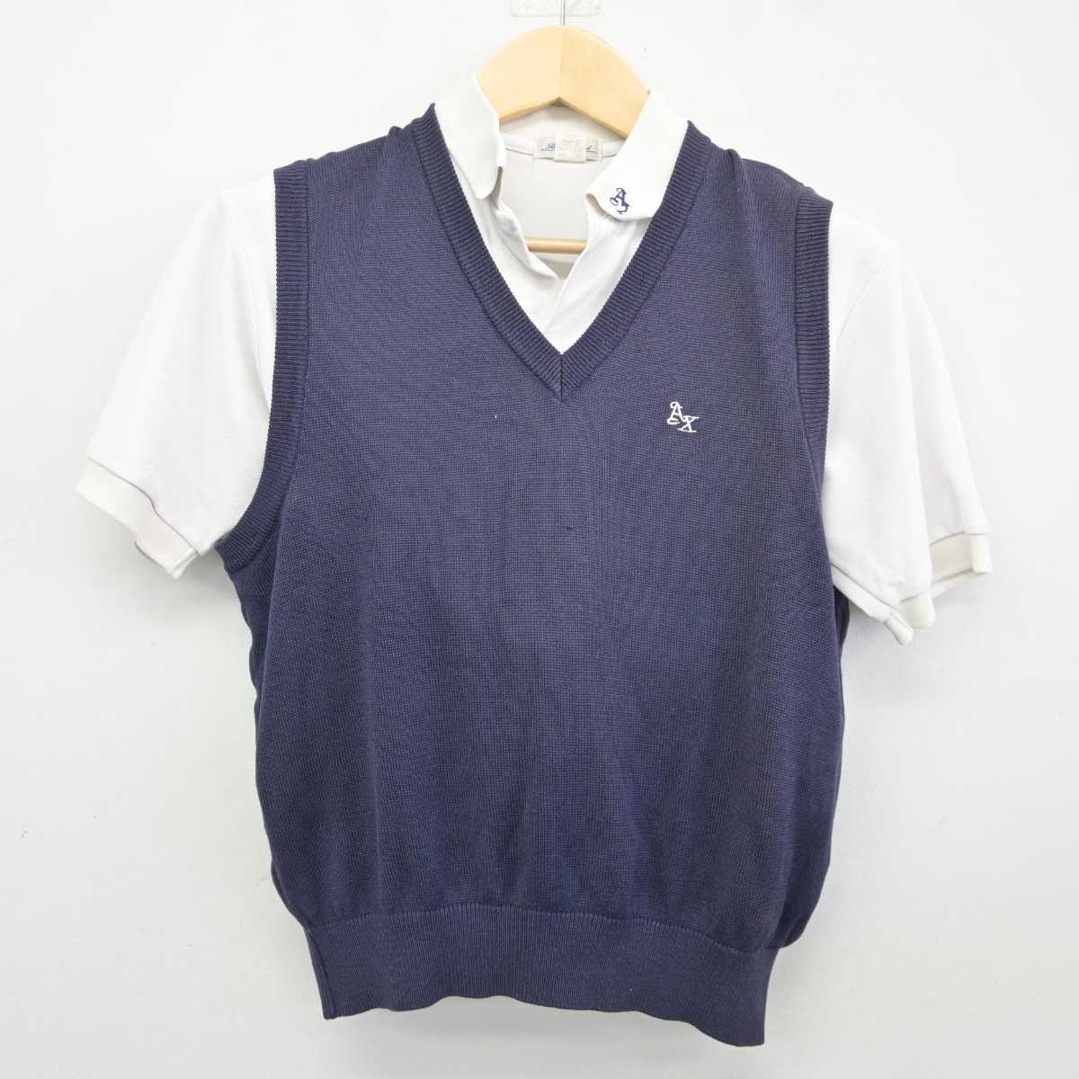 【中古】東京都 足立区立第十中学校 女子制服 2点 ニットベスト・シャツ Sf043920 中古制服通販パレイド
