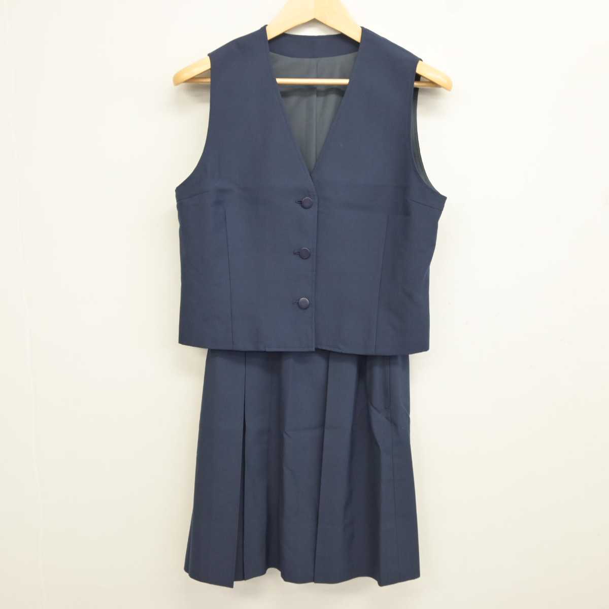 【中古】東京都 八王子市立石川中学校 女子制服 3点 ベスト・スカート・スカート Sf043950 中古制服通販パレイド