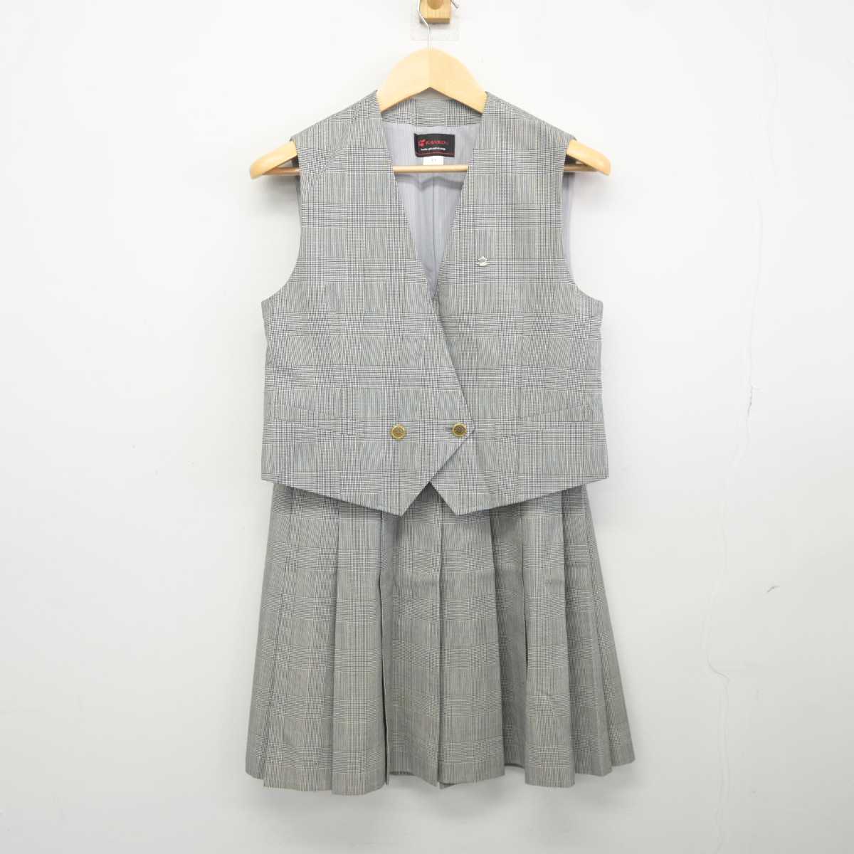 【中古】千葉県 千城台高等学校 女子制服 2点 ベスト・スカート Sf044207 中古制服通販パレイド