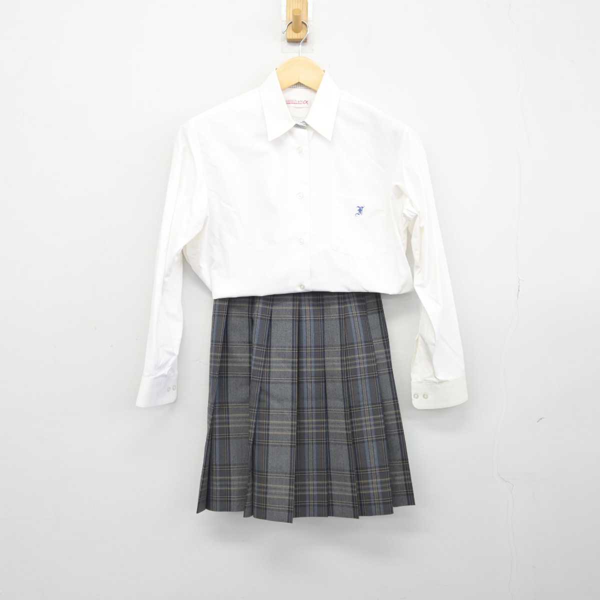 【中古】香川県 藤井高等学校 女子制服 2点 シャツ・スカート Sf044401 中古制服通販パレイド