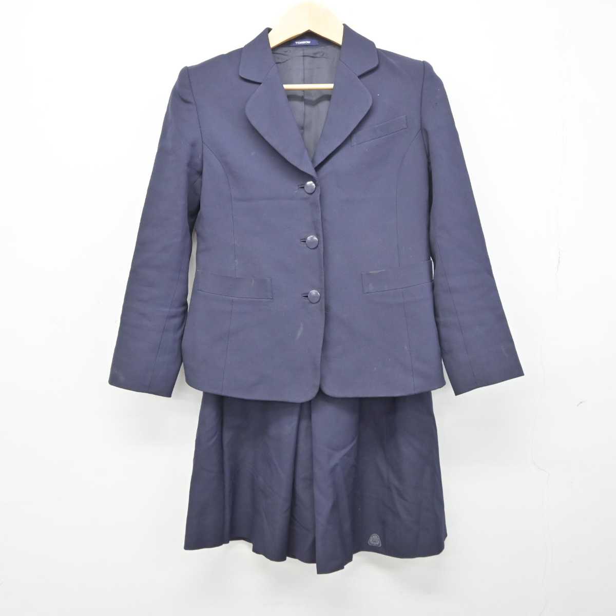 【中古】秋田県 秋田西高等学校 女子制服 3点 ブレザー・ニット・スカート Sf044708 中古制服通販パレイド