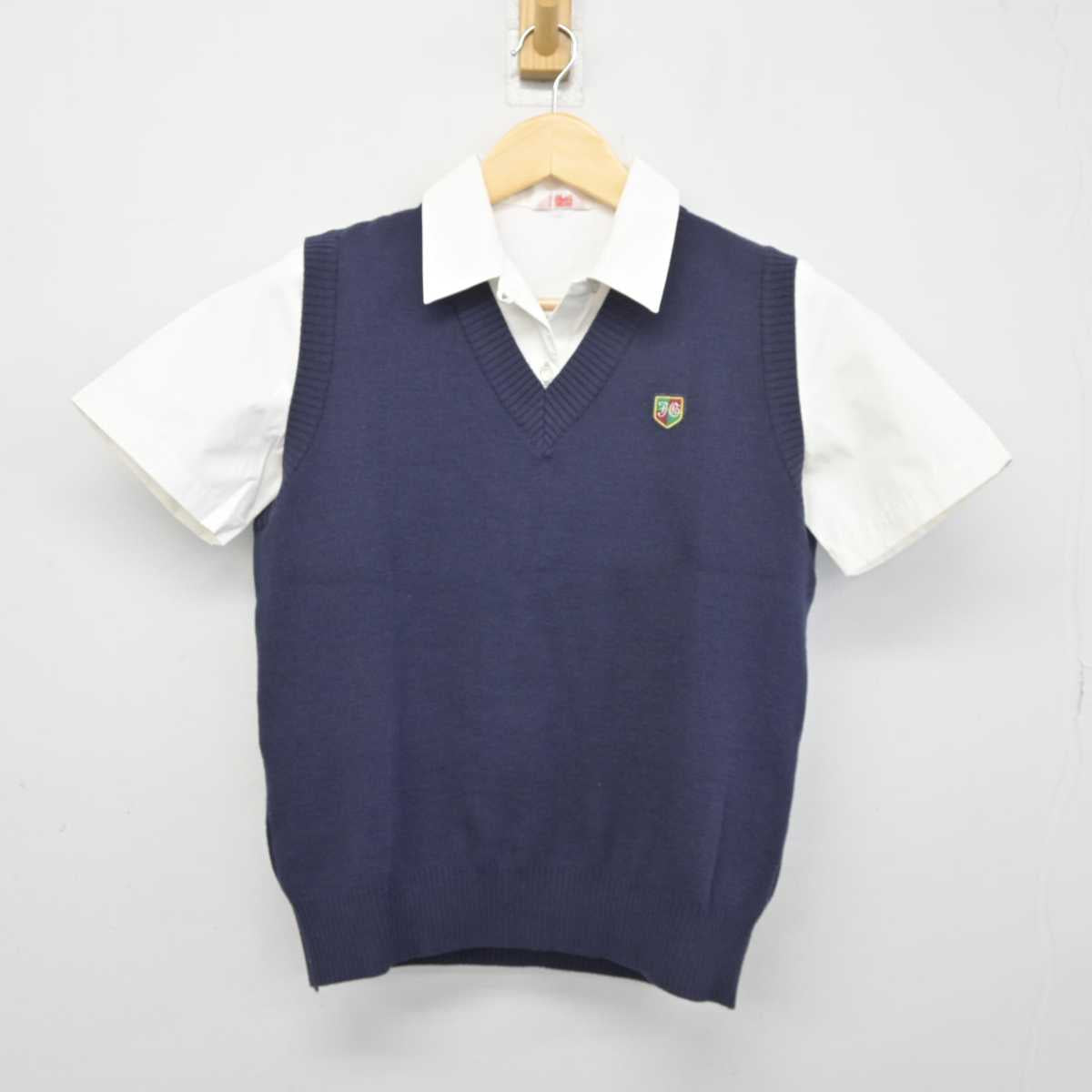 【中古】東京都 実践学園高等学校 女子制服 2点 ニットベスト・シャツ Sf044972 中古制服通販パレイド