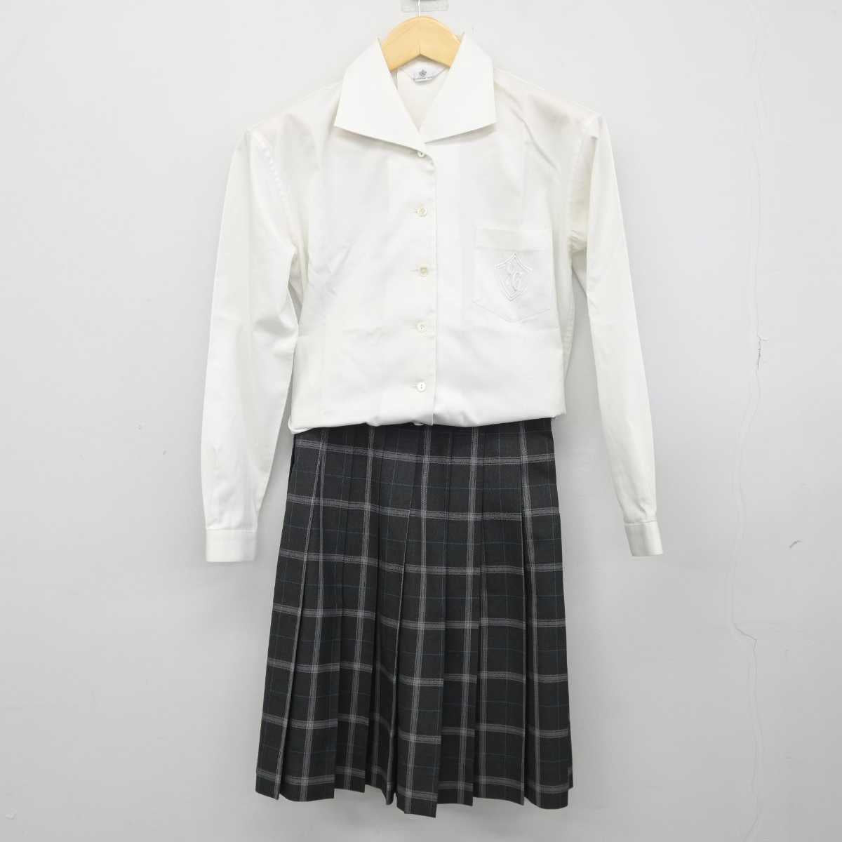 【中古】神奈川県 横浜女学院中学校 女子制服 2点 シャツ・スカート Sf045026 中古制服通販パレイド