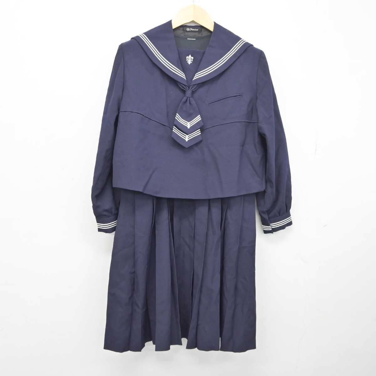 【中古】宮城県 仙台白百合学園中学校高等学校 女子制服 2点 セーラー服・スカート Sf045070 中古制服通販パレイド