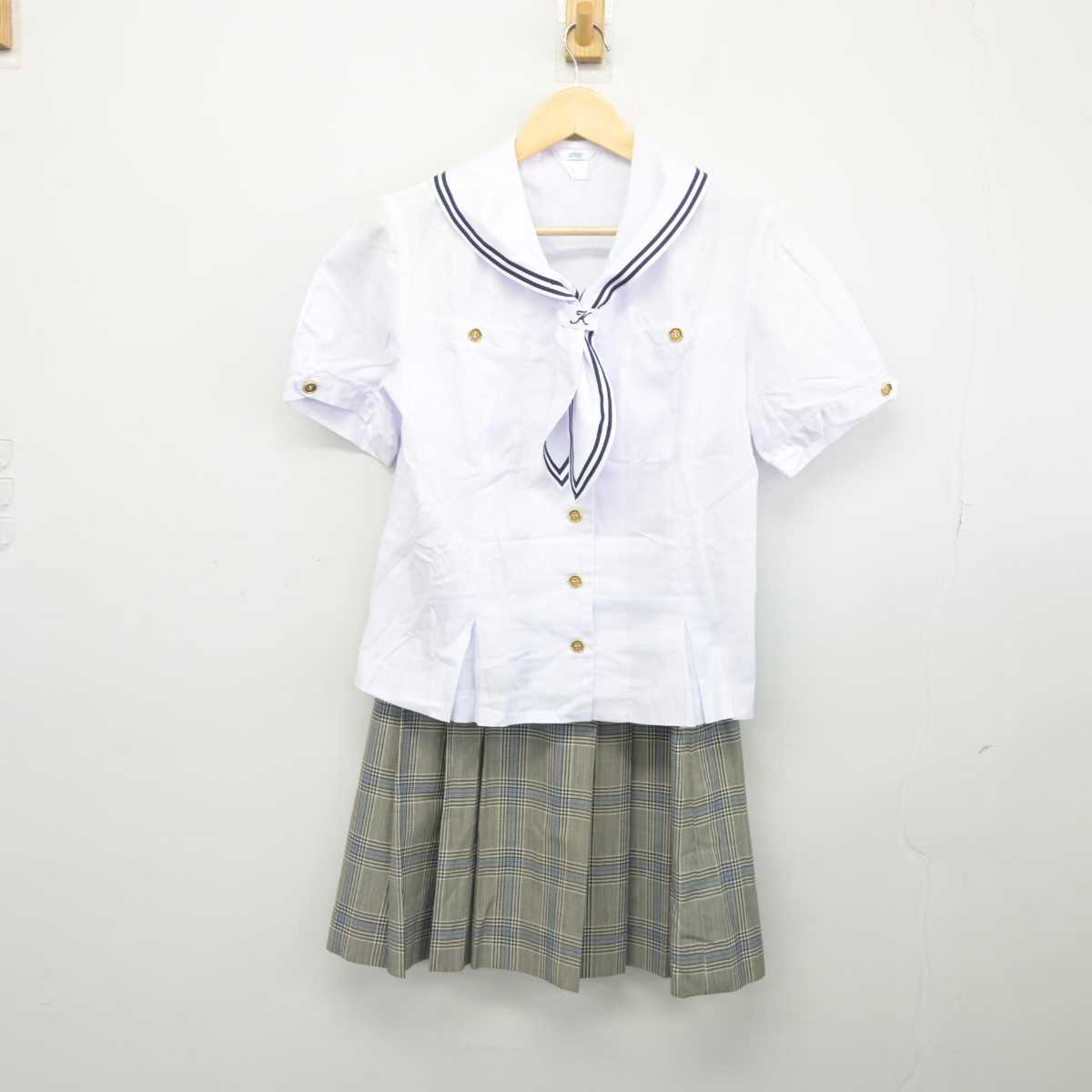 【中古】秋田県 大館桂高等学校旧制服 女子制服 2点 シャツ・スカート Sf045618 中古制服通販パレイド