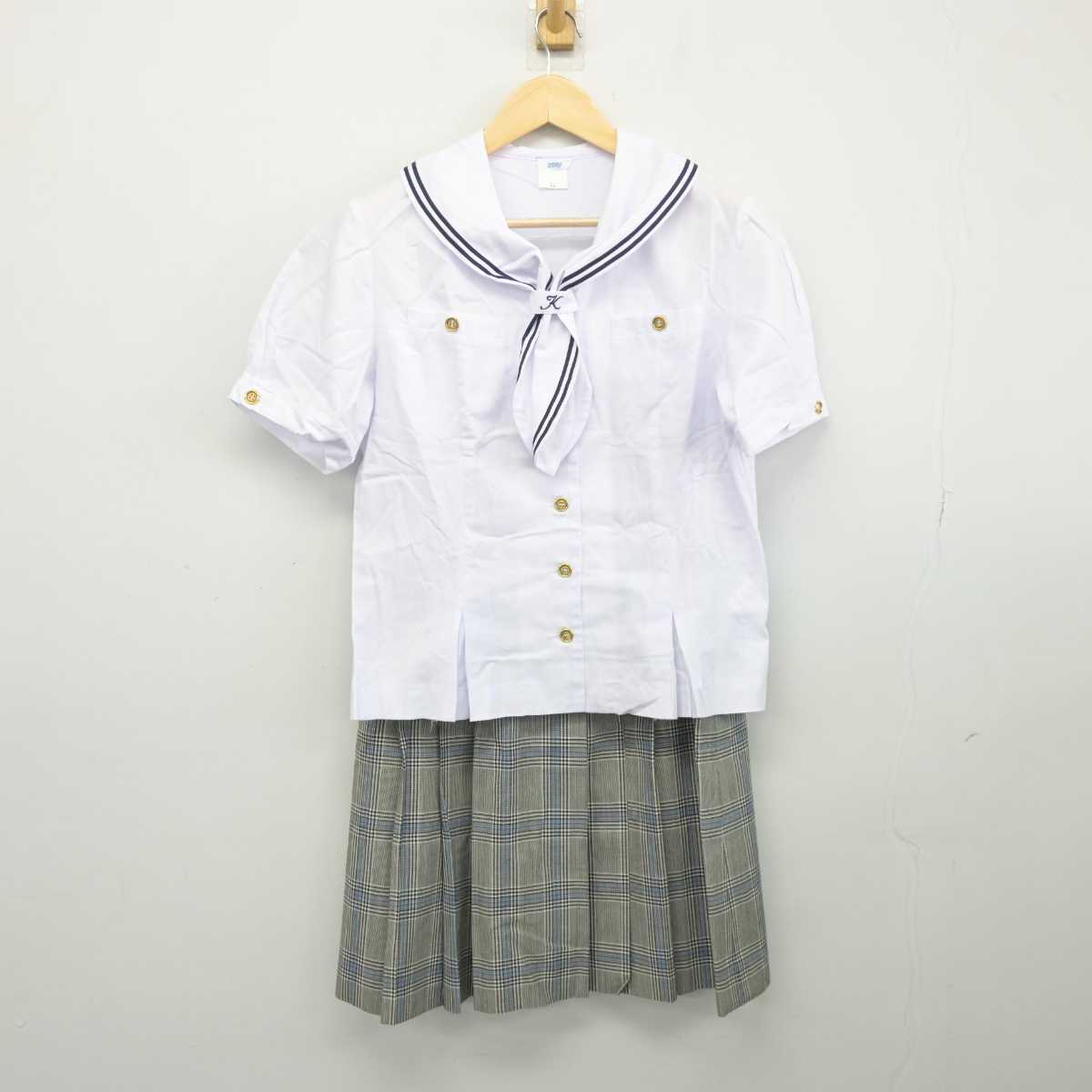 【中古】秋田県 大館桂高等学校旧制服 女子制服 2点 シャツ・スカート Sf045621 中古制服通販パレイド