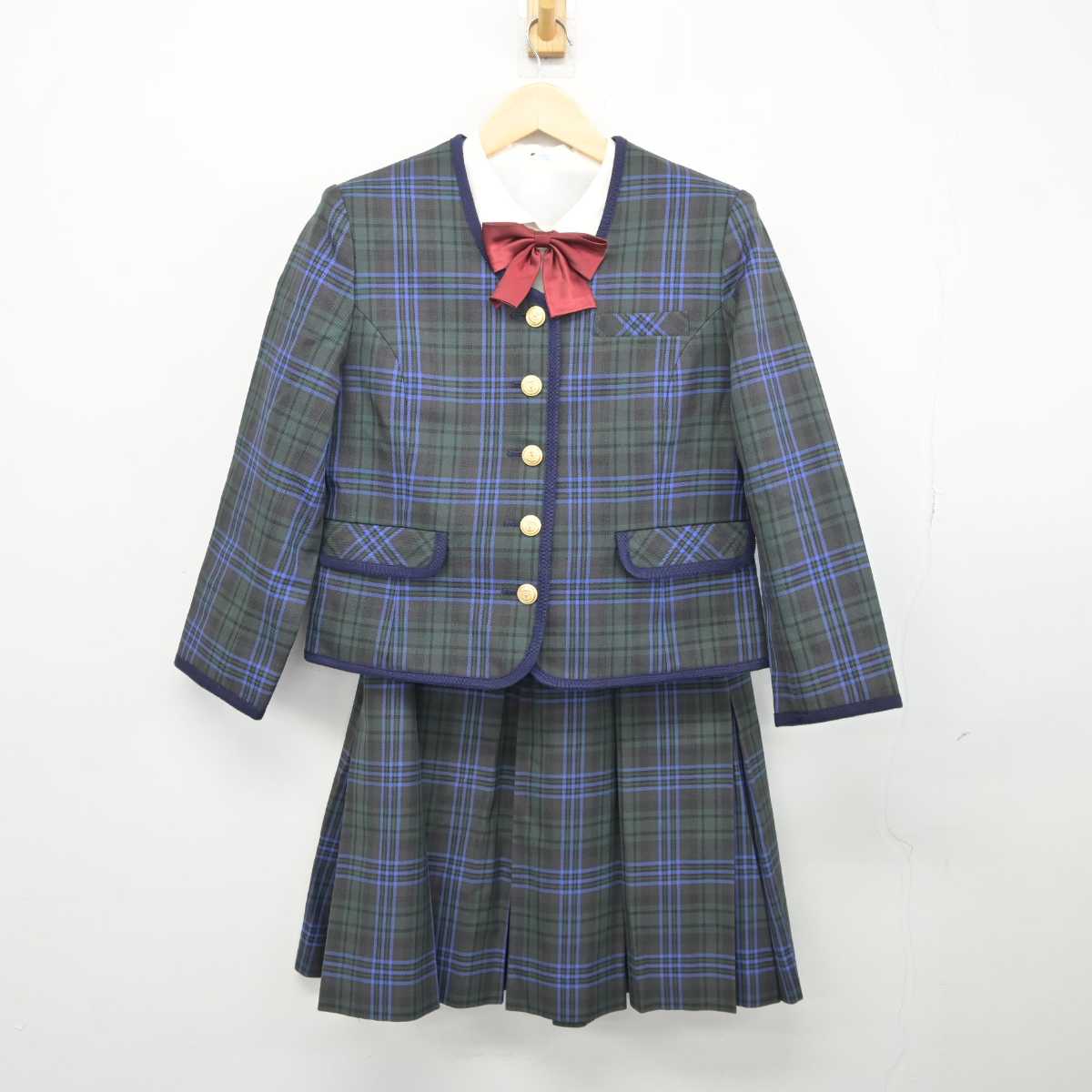 【中古】秋田県 大館桂高等学校旧制服 女子制服 5点 ブレザー・ニットベスト・シャツ・スカート Sf045622 中古制服通販パレイド