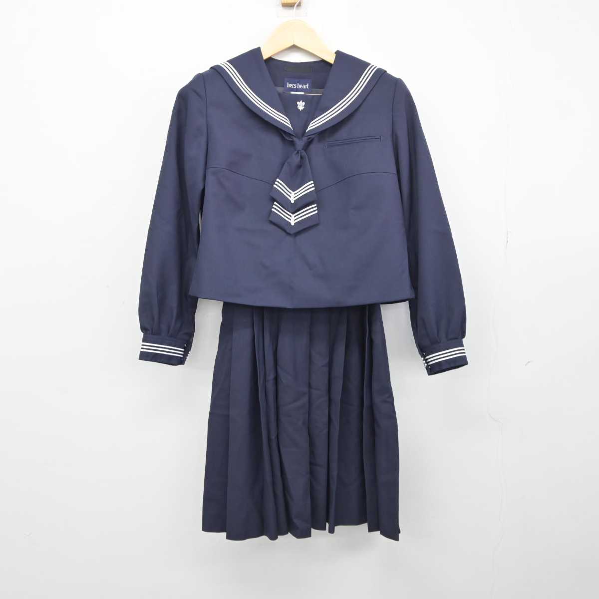 【中古】北海道 函館白百合学園中学高等学校 女子制服 3点 セーラー服・ジャンパースカート Sf045994 中古制服通販パレイド