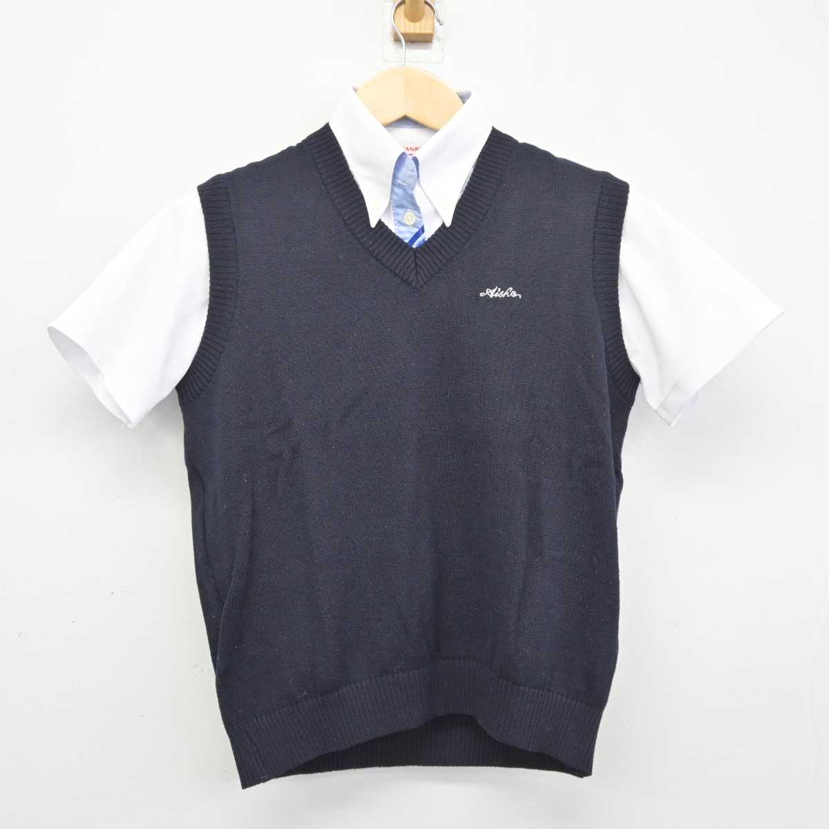 【中古】愛知県 愛知商業高等学校 女子制服 2点 ニットベスト・シャツ Sf046013 中古制服通販パレイド