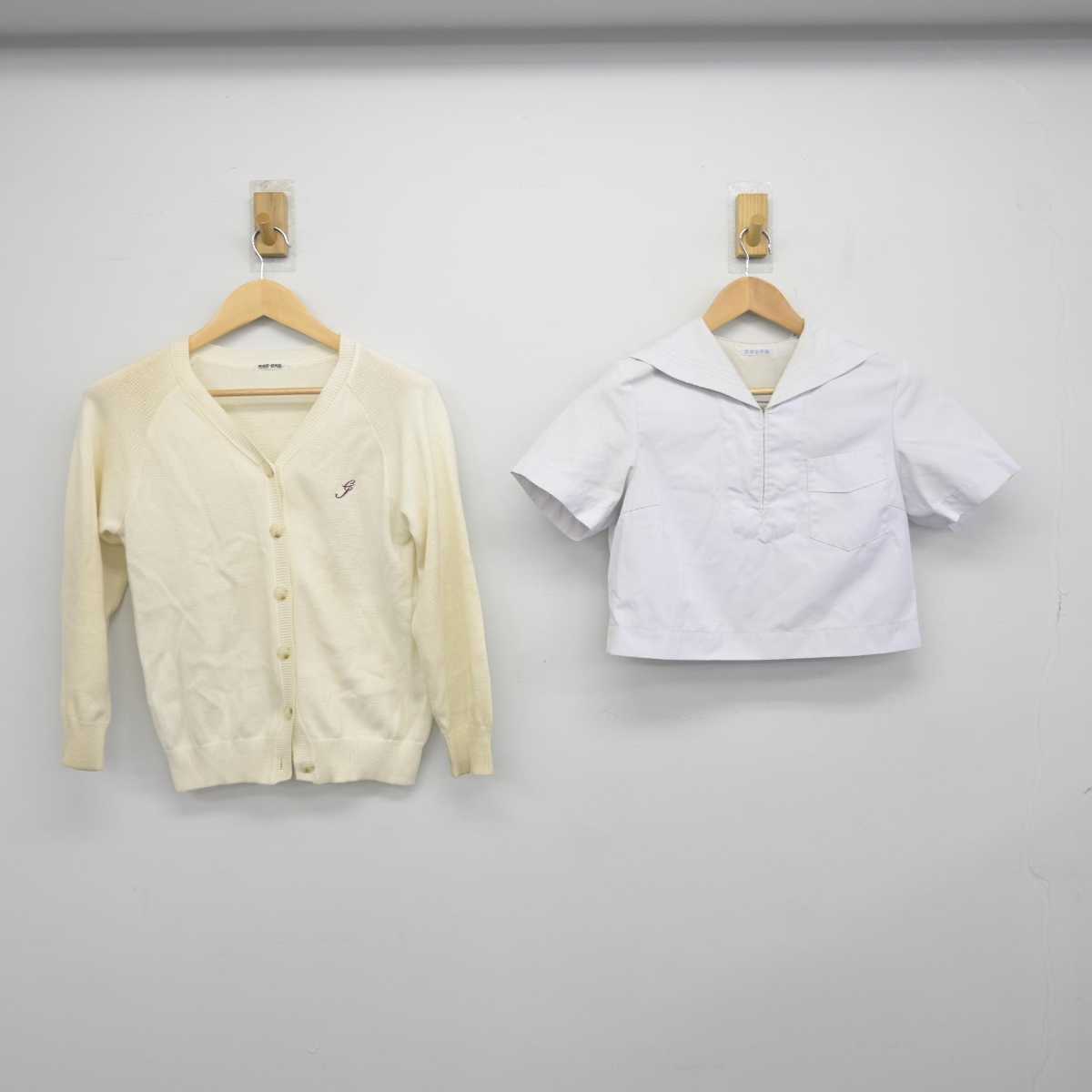 【中古】福岡県 筑紫女学園中学高等学校 女子制服 2点 セーラー服・ニット Sf046084 中古制服通販パレイド