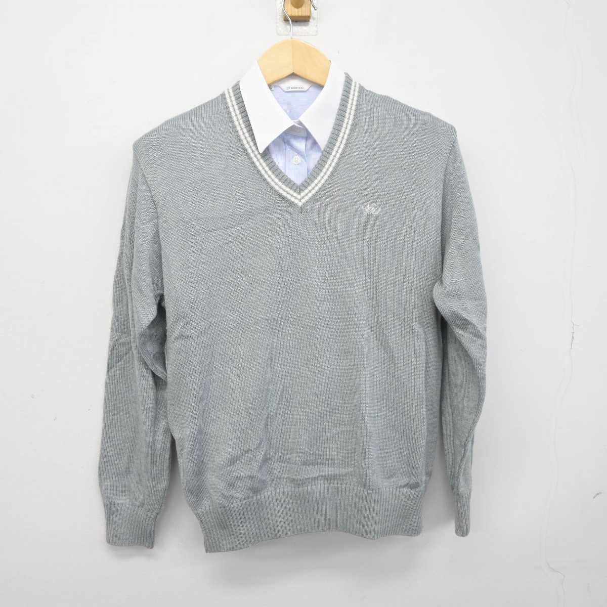 【中古】長崎県 長崎明誠高等学校 女子制服 2点 ニット・シャツ Sf046111 中古制服通販パレイド