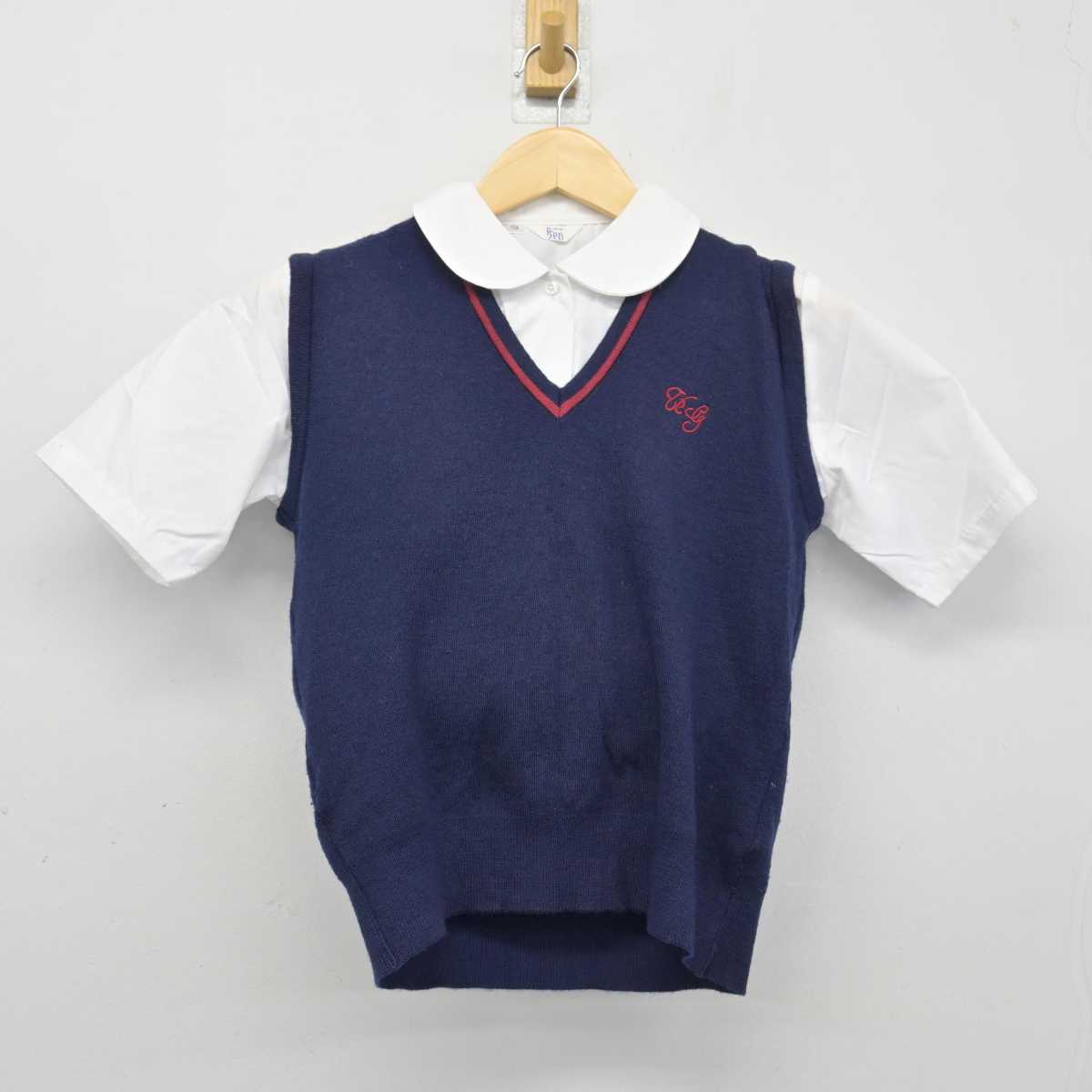 【中古】埼玉県 浦和学院高等学校 女子制服 2点 ニットベスト・シャツ Sf046524 中古制服通販パレイド