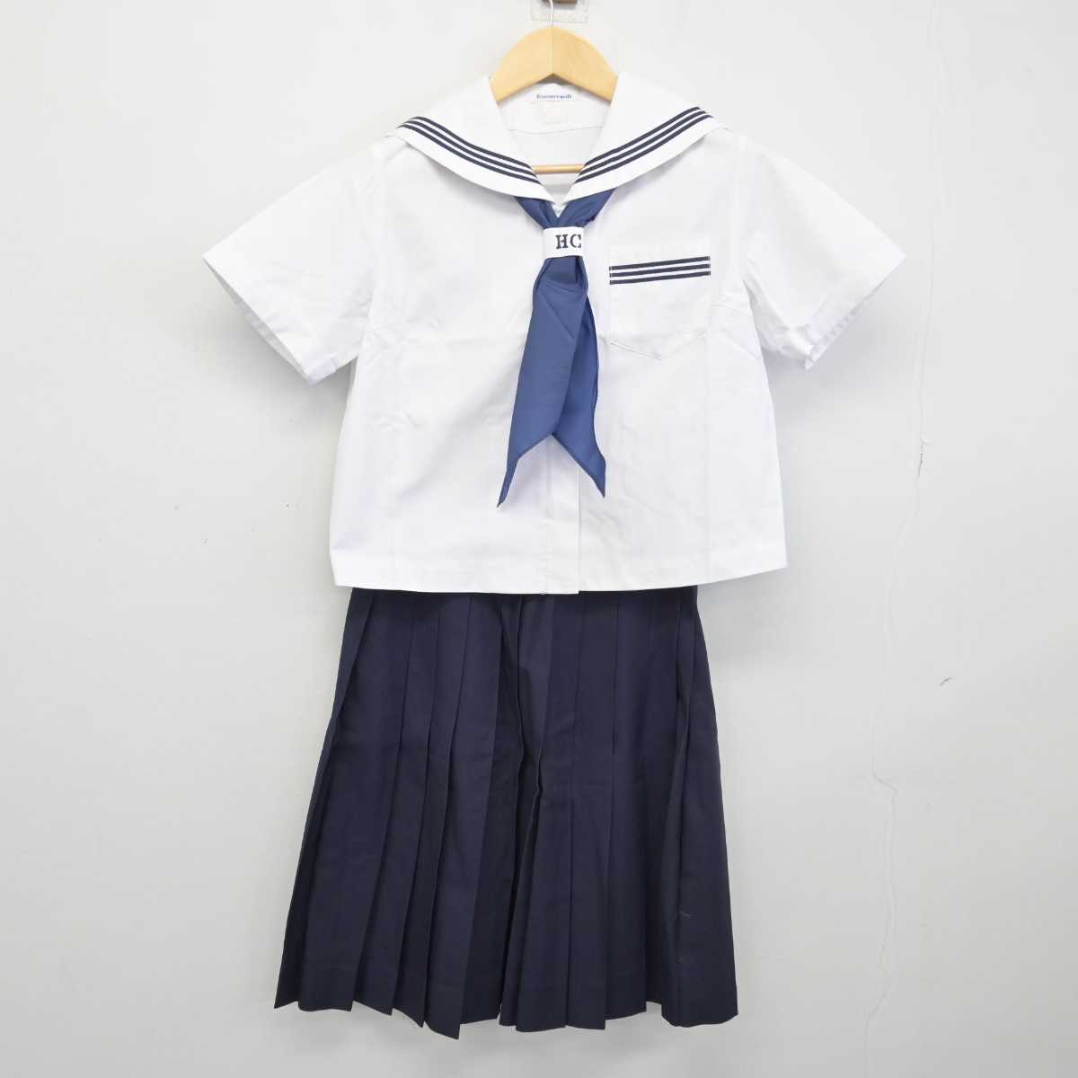 【中古】青森県 八戸商業高等学校 女子制服 4点 セーラー服・スカート Sf046567 中古制服通販パレイド