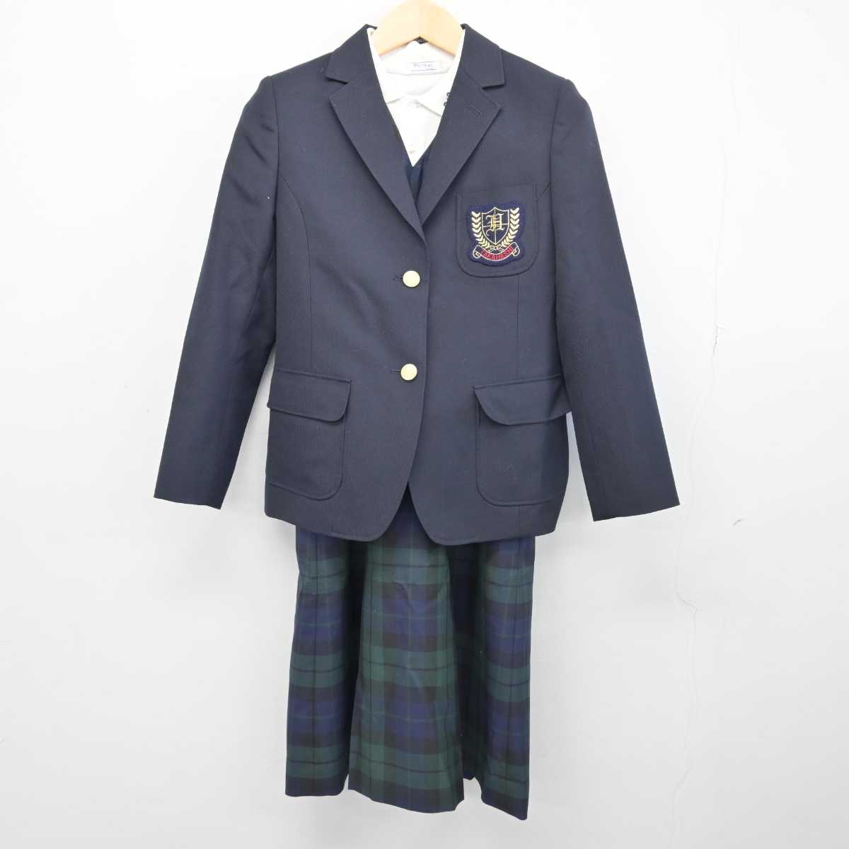 【中古】北海道 八条中学校 女子制服 3点 ブレザー・ジャンパースカート・シャツ Sf046590 中古制服通販パレイド