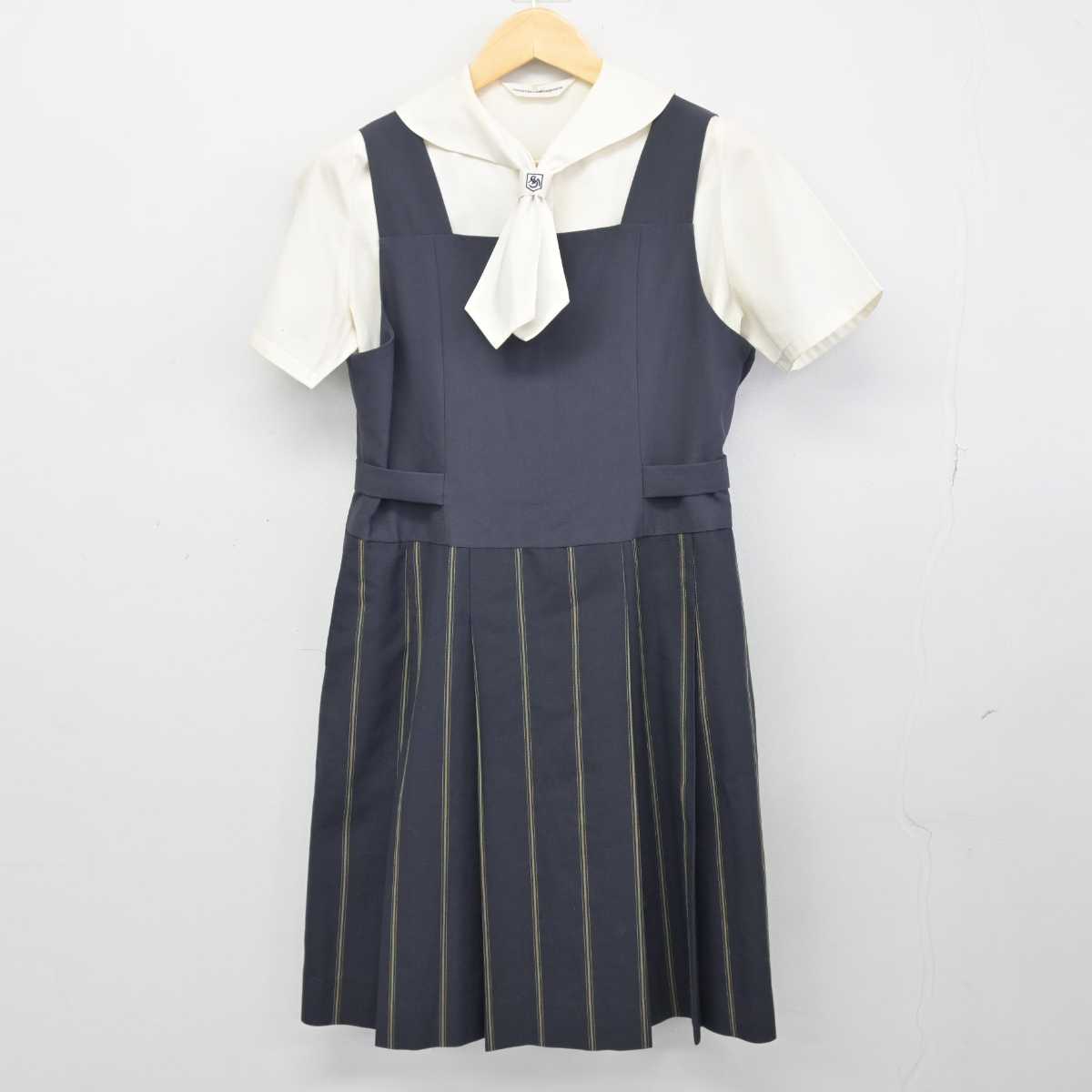 【中古】佐賀県 佐賀清和高等学校 女子制服 3点 シャツ・ジャンパースカート Sf046807 中古制服通販パレイド