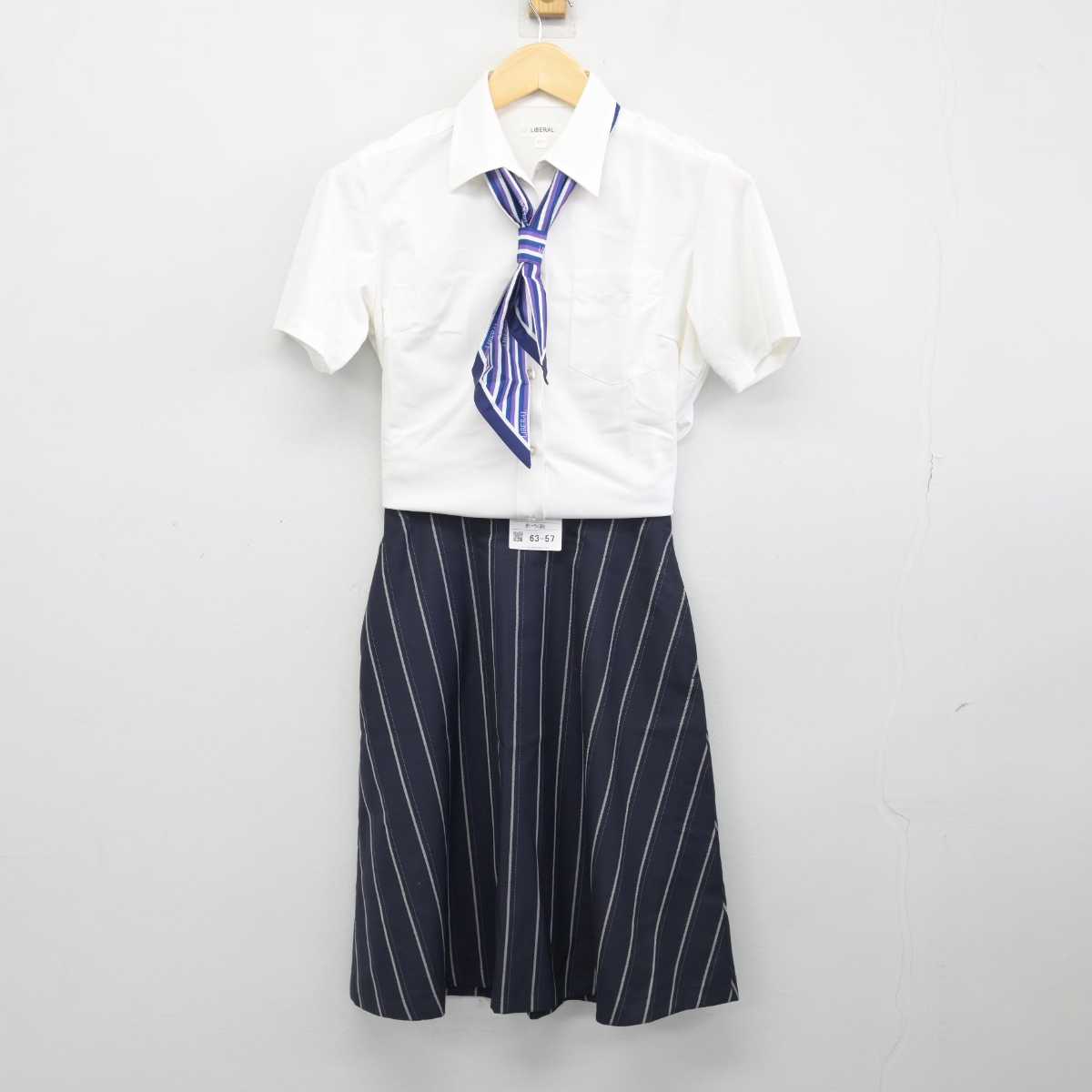 【中古】大阪府 堺リベラル中学高等学校 女子制服 3点 シャツ・スカート Sf046913 中古制服通販パレイド