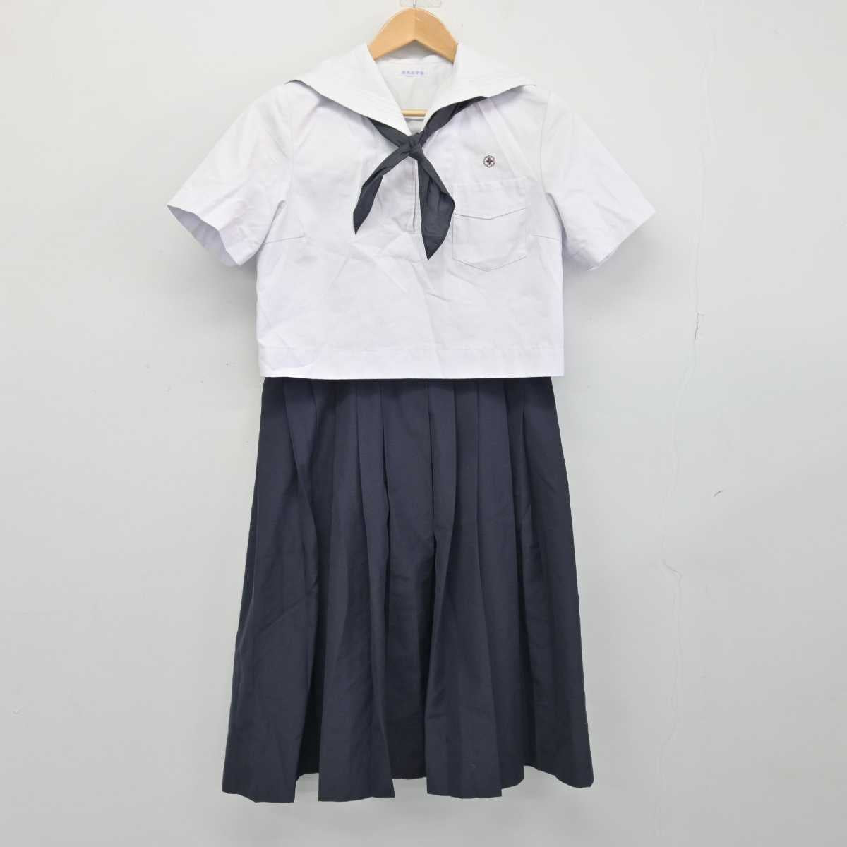 【中古】福岡県 筑紫女学園高等学校 女子制服 3点 セーラー服・スカート Sf047333 中古制服通販パレイド