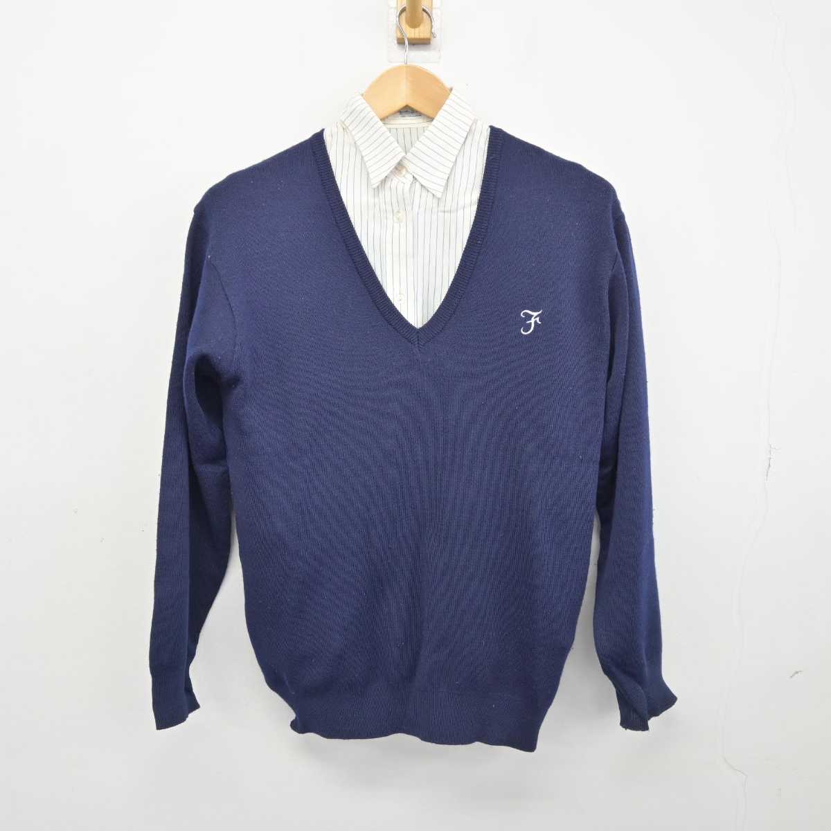 【中古】熊本県 熊本学園大学付属高等学校 女子制服 2点 ニット・シャツ Sf047472 中古制服通販パレイド