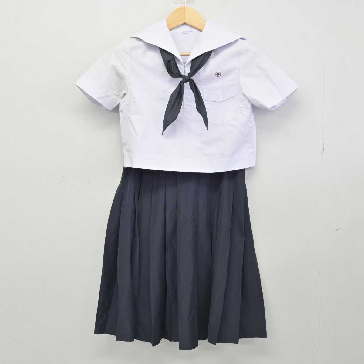【中古】福岡県 筑紫女学園中学高等学校 女子制服 3点 セーラー服・スカート Sf047518 中古制服通販パレイド