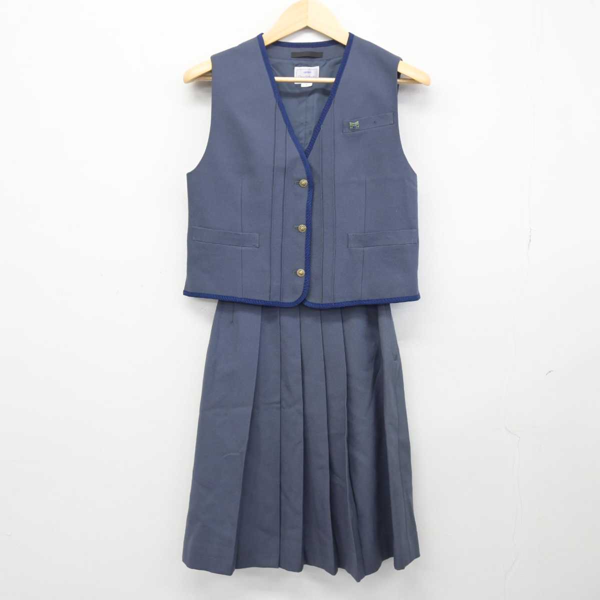 【中古】静岡県 加藤学園高等学校 女子制服 3点 ベスト・スカート・スカート Sf047525 中古制服通販パレイド