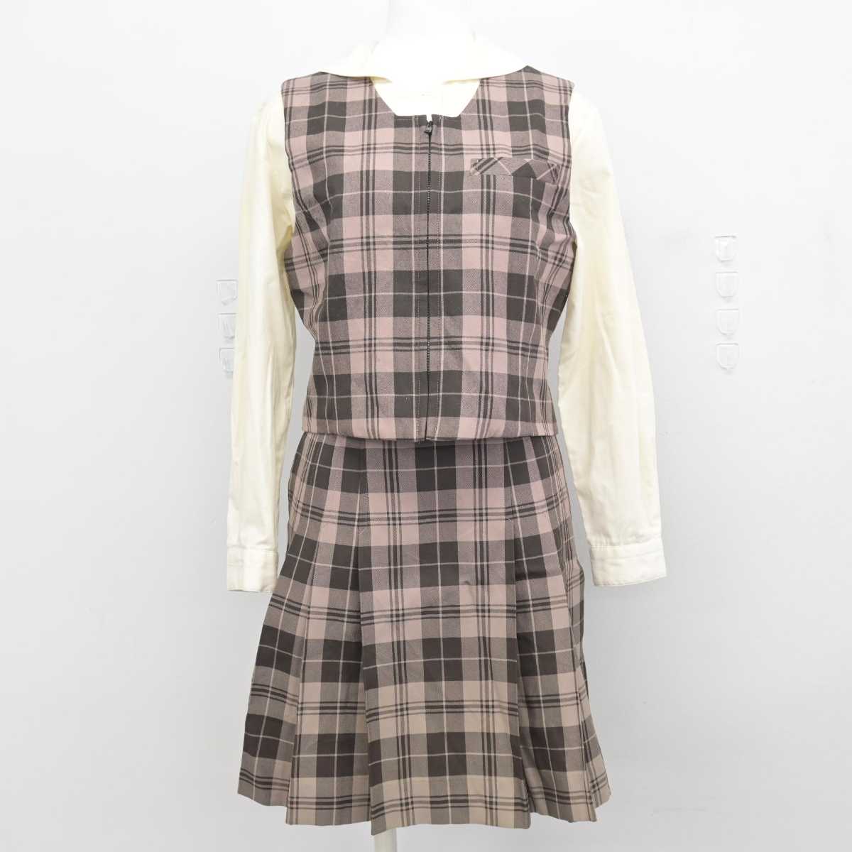 【中古】福島県 郡山高等学校 女子制服 3点 シャツ・ベスト・スカート Sf047727 中古制服通販パレイド