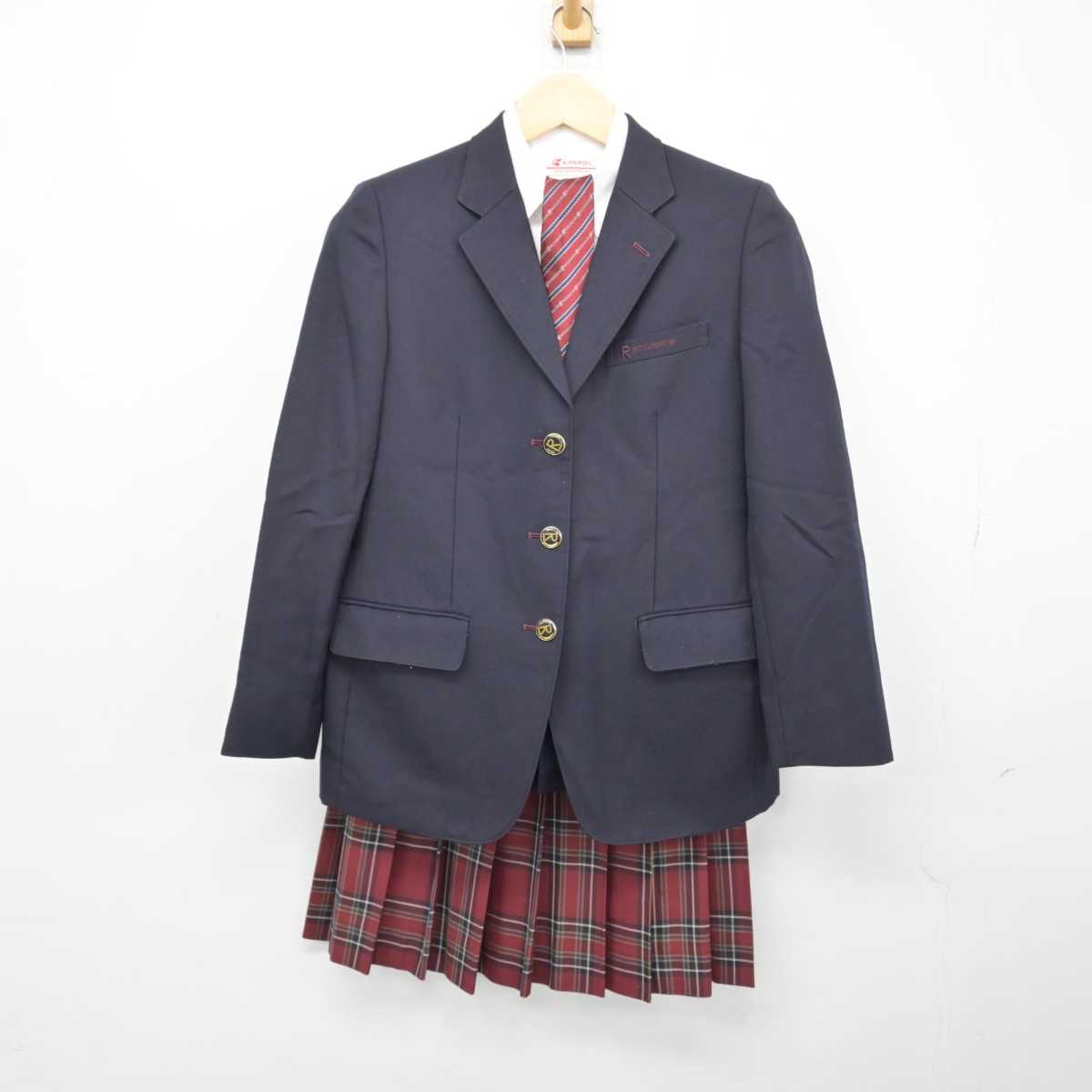 【中古】京都府 立命館中学校 女子制服 4点 ブレザー・シャツ・スカート Sf047793 中古制服通販パレイド