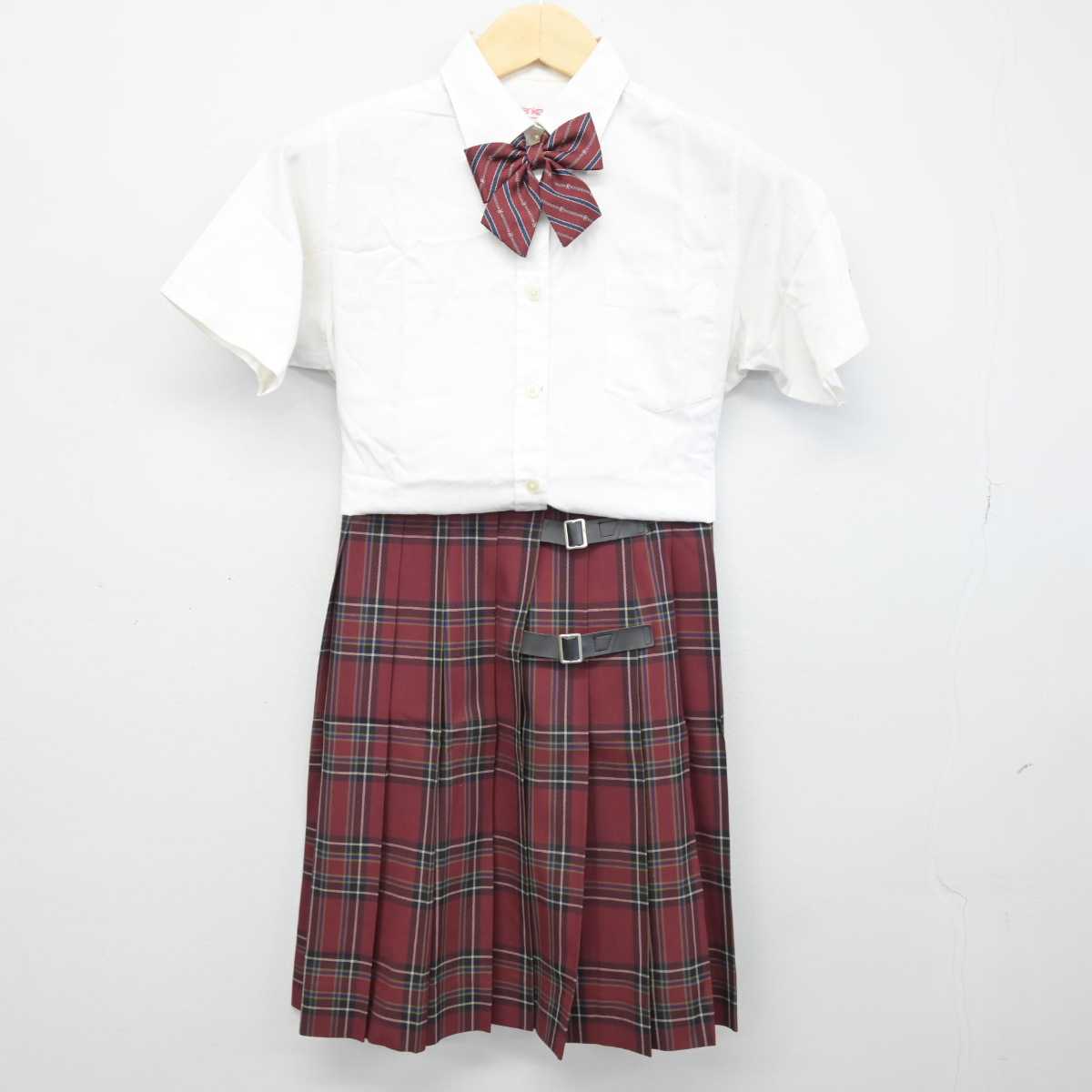 【中古】京都府 立命館中学校 女子制服 3点 シャツ・スカート Sf047795 中古制服通販パレイド