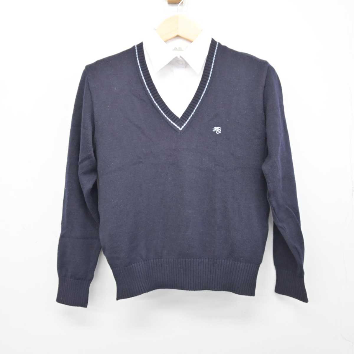 【中古】大阪府 東大谷高等学校 女子制服 3点 ニット・シャツ Sf047869 中古制服通販パレイド