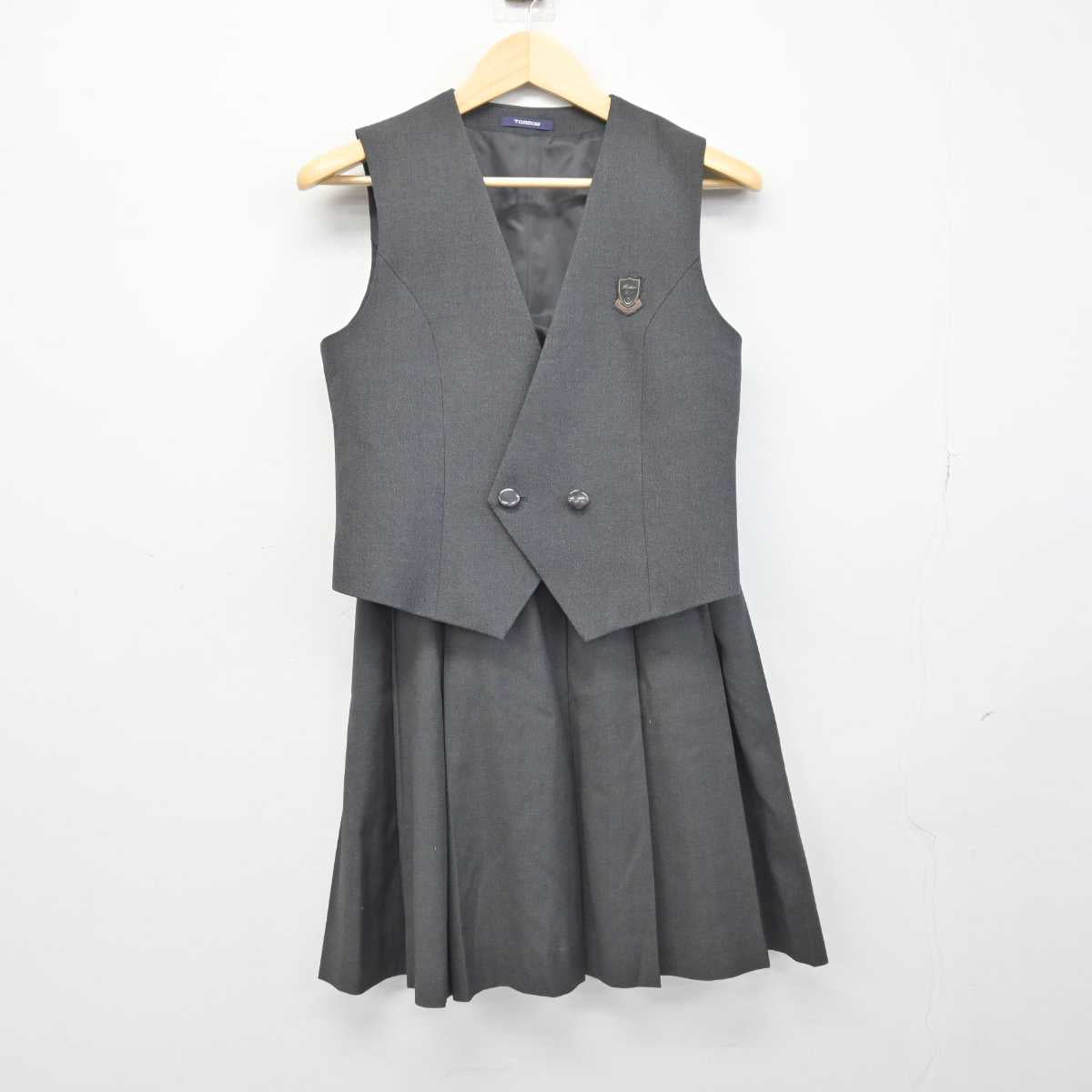 【中古】埼玉県 星野高等学校 女子制服 2点 ベスト・スカート Sf048030 中古制服通販パレイド