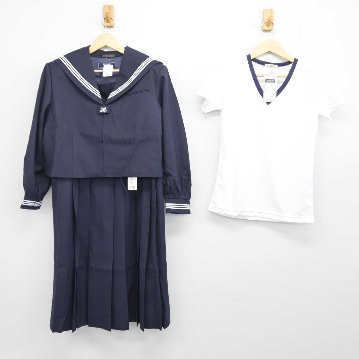 【中古】埼玉県 菖蒲中学校 女子制服 3点 セーラー服・ジャンパースカート・その他アイテム Sf048082 中古制服通販パレイド