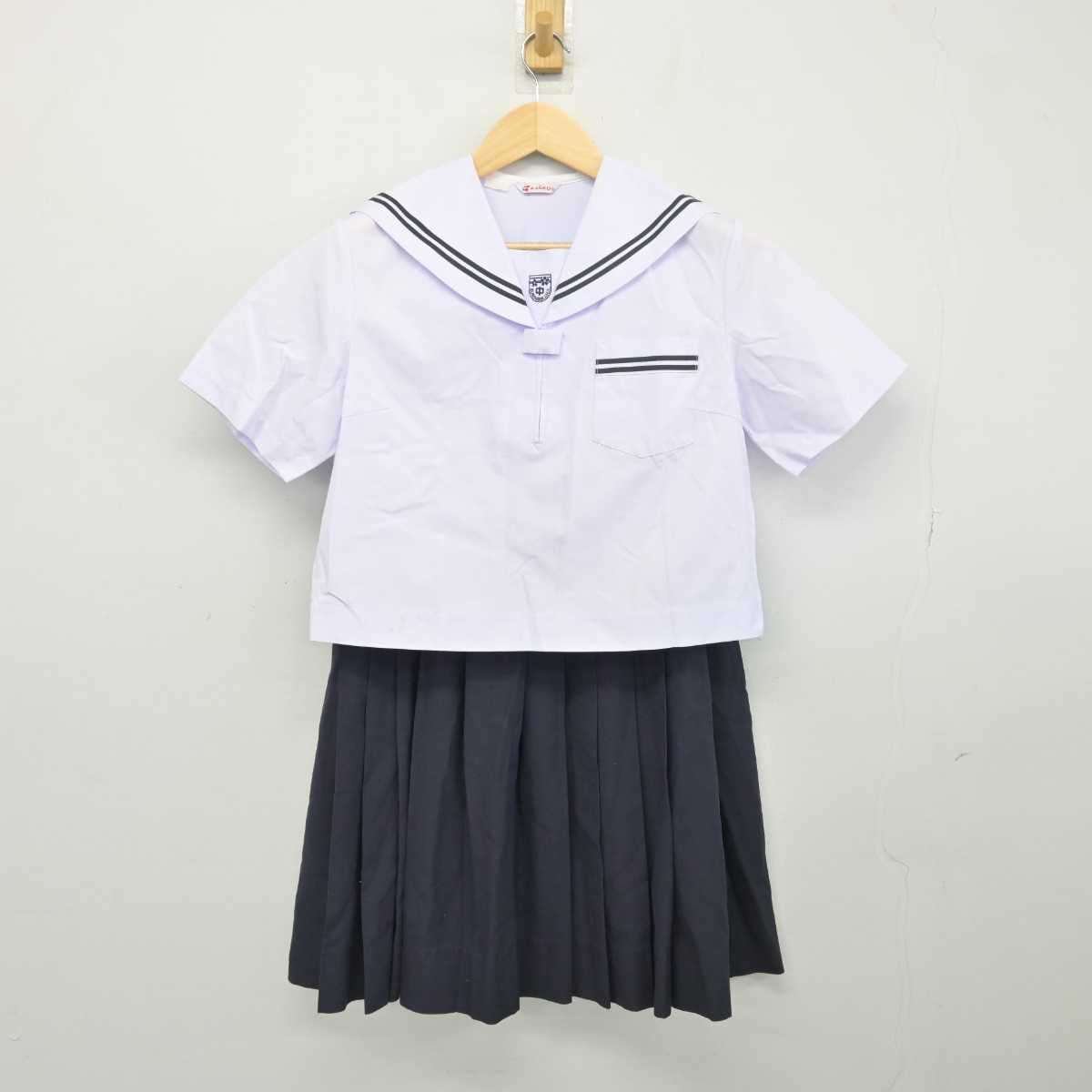 【中古】広島県 尾道市立栗原中学校 女子制服 2点 セーラー服・スカート Sf048710 中古制服通販パレイド