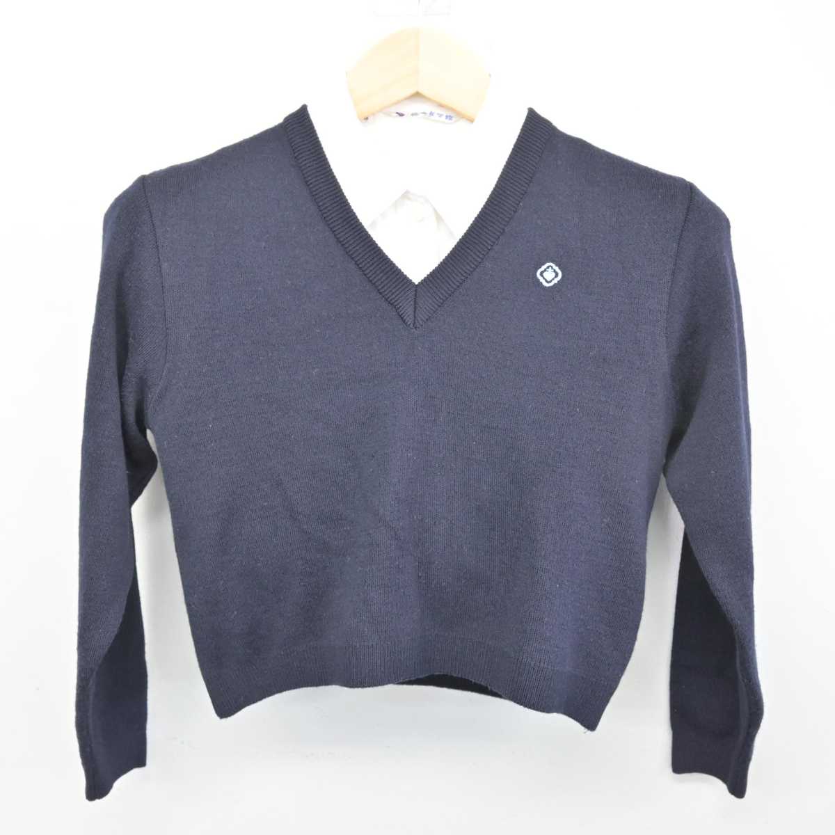 【中古】熊本県 熊本信愛女学院高等学校 女子制服 2点 ニット・シャツ Sf049549 中古制服通販パレイド