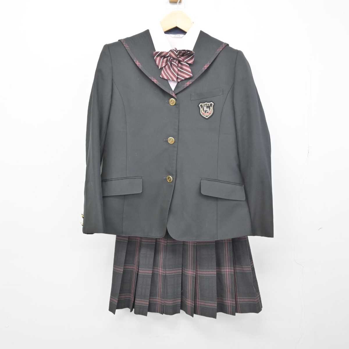 【中古】福岡県 九州産業大学付属九州産業高等学校 女子制服 5点 ブレザー・シャツ・スカート Sf049583 中古制服通販パレイド