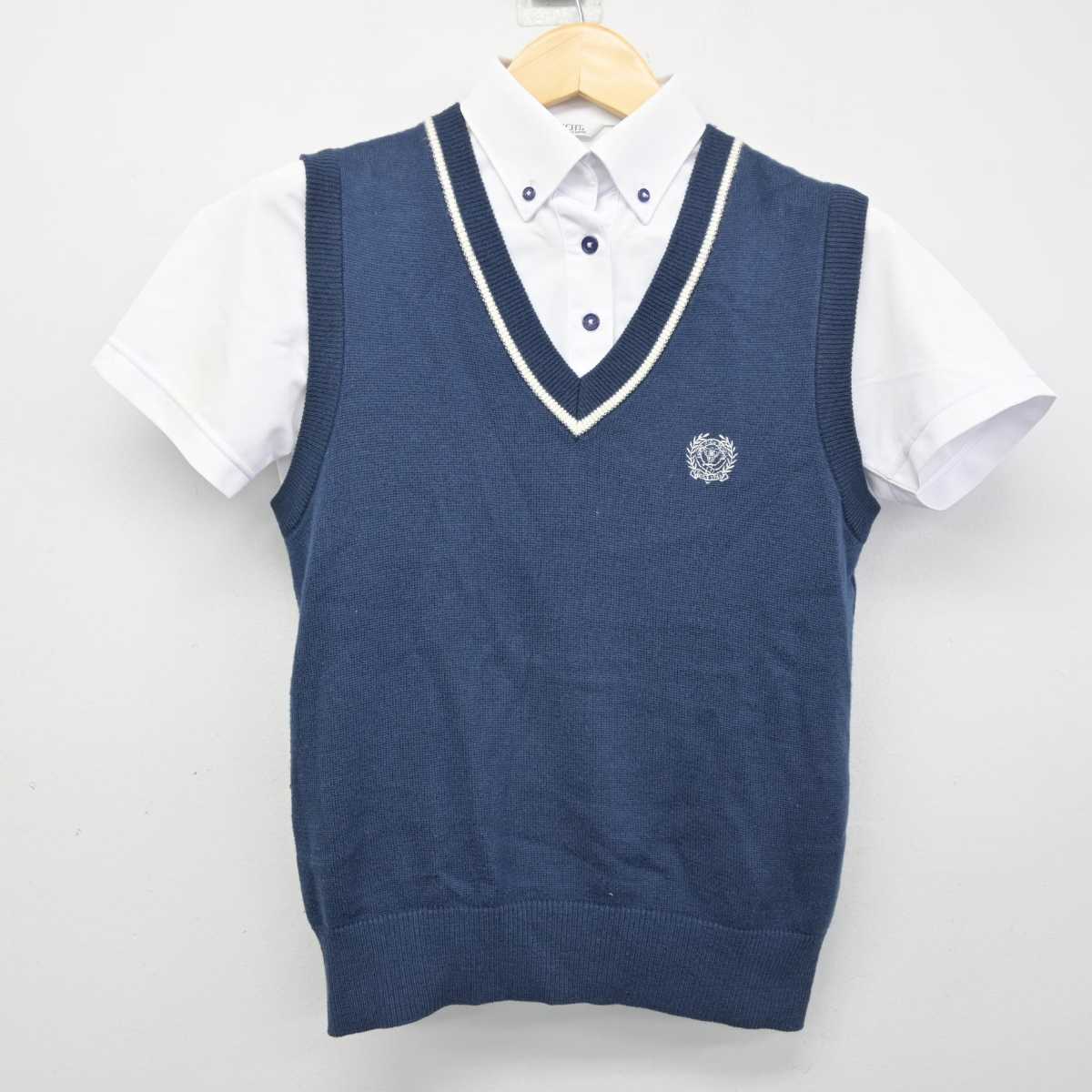 【中古】愛知県 東邦高等学校 女子制服 2点 シャツ・ニットベスト Sf049761 中古制服通販パレイド