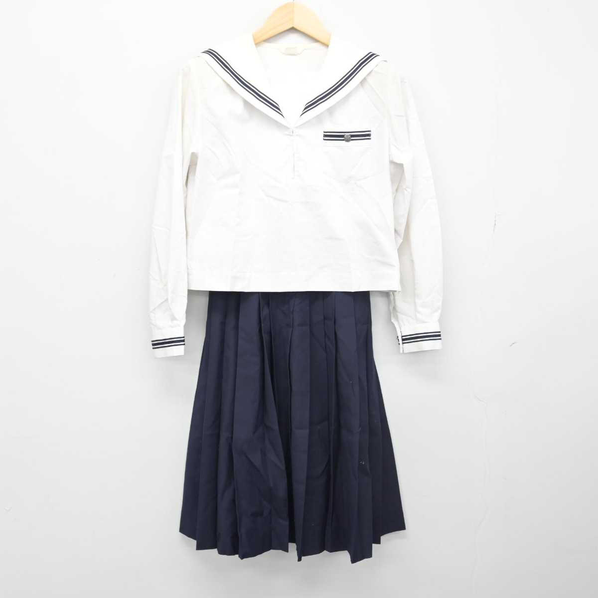 【中古】北海道 北海道函館商業高等学校 女子制服 3点 セーラー服・スカート Sf049818 中古制服通販パレイド
