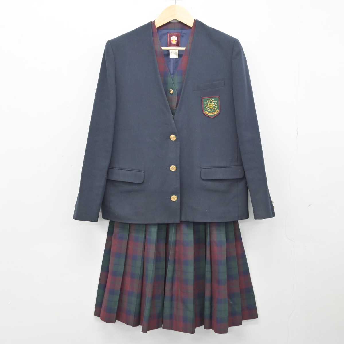 【中古】茨城県 田彦中学校 女子制服 3点 ブレザー・ベスト・スカート Sf049871 中古制服通販パレイド