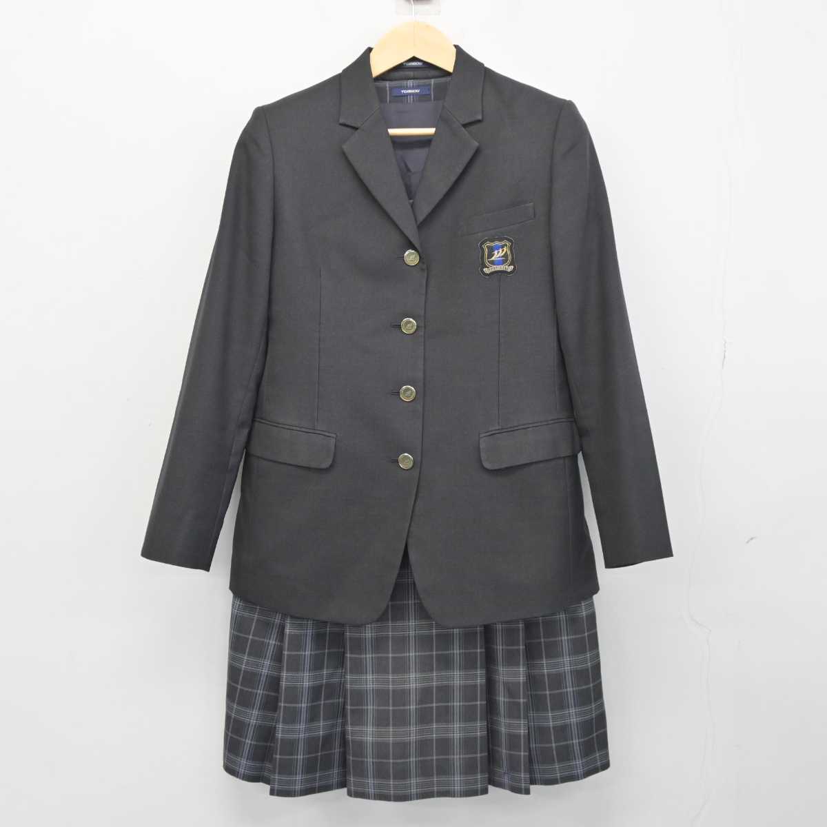 【中古】茨城県 那珂湊高等学校 女子制服 2点 ブレザー・ジャンパースカート Sf049872 中古制服通販パレイド