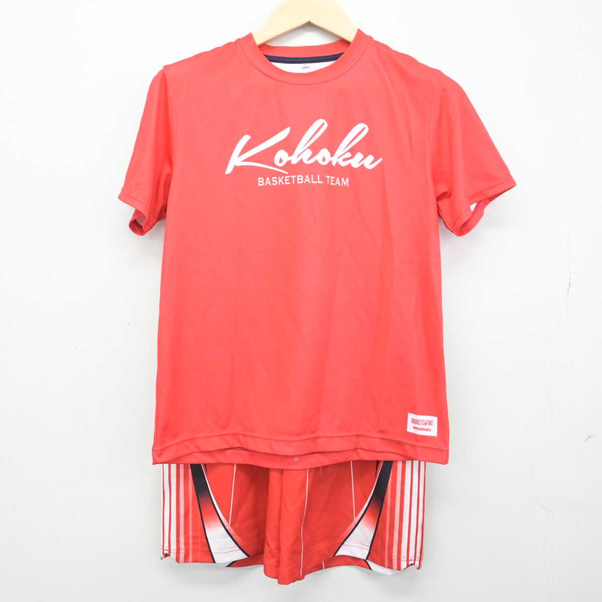 【中古】長野県 更北中学校バスケットボール部ユニフォーム 女子制服 2点 部活ユニフォーム 上・部活ユニフォーム 下 Sf049959