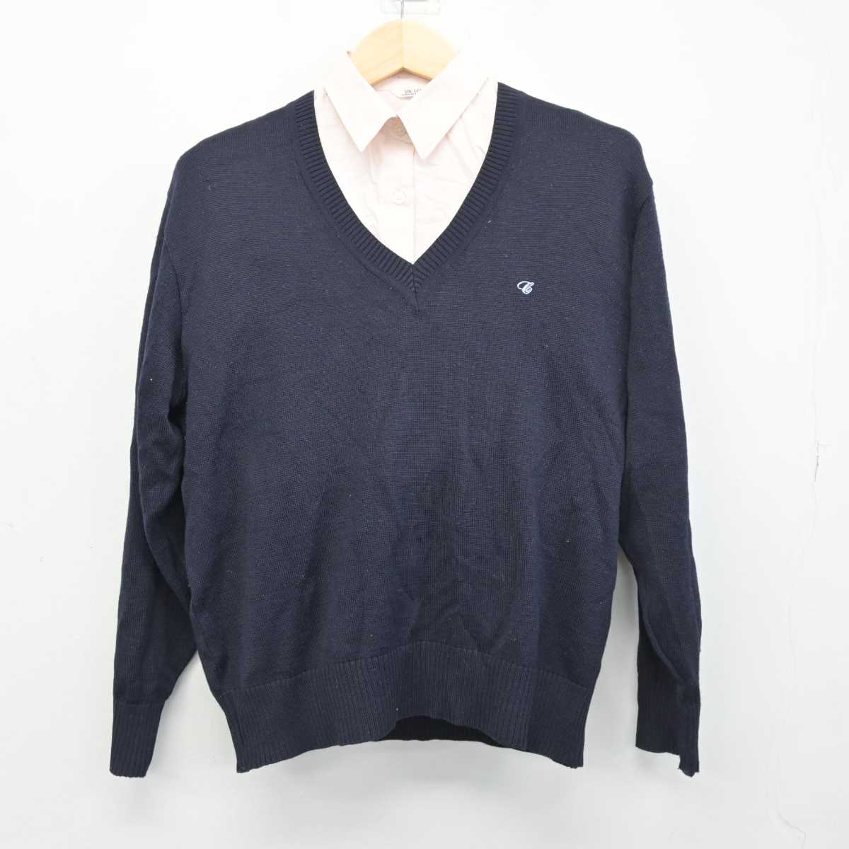 【中古】千葉県 千葉商科大学付属高等学校 女子制服 2点 ニット・シャツ Sf050260 中古制服通販パレイド