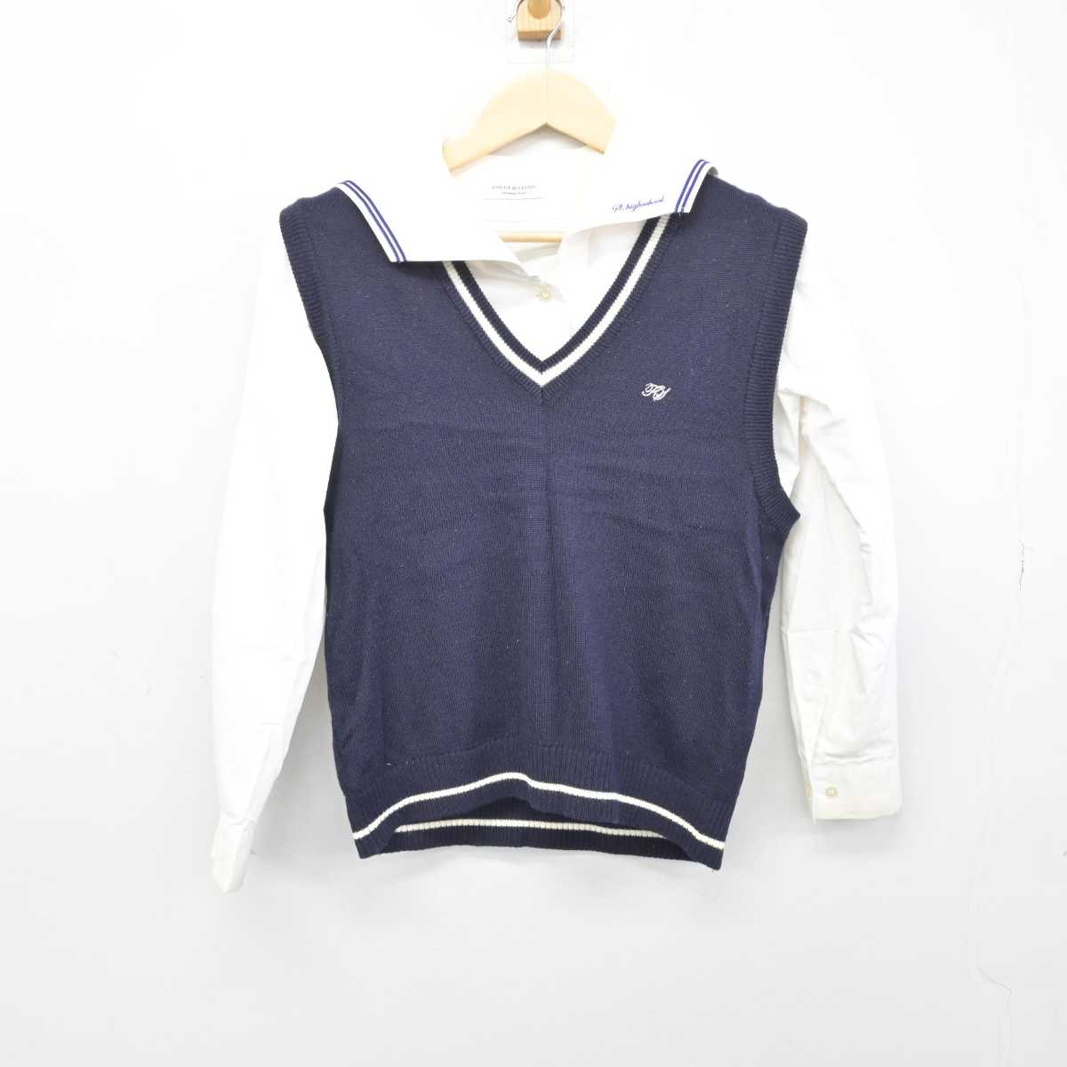 【中古】香川県 藤井学園 寒川高等学校 女子制服 2点 セーラー服・ニットベスト Sf050283 中古制服通販パレイド