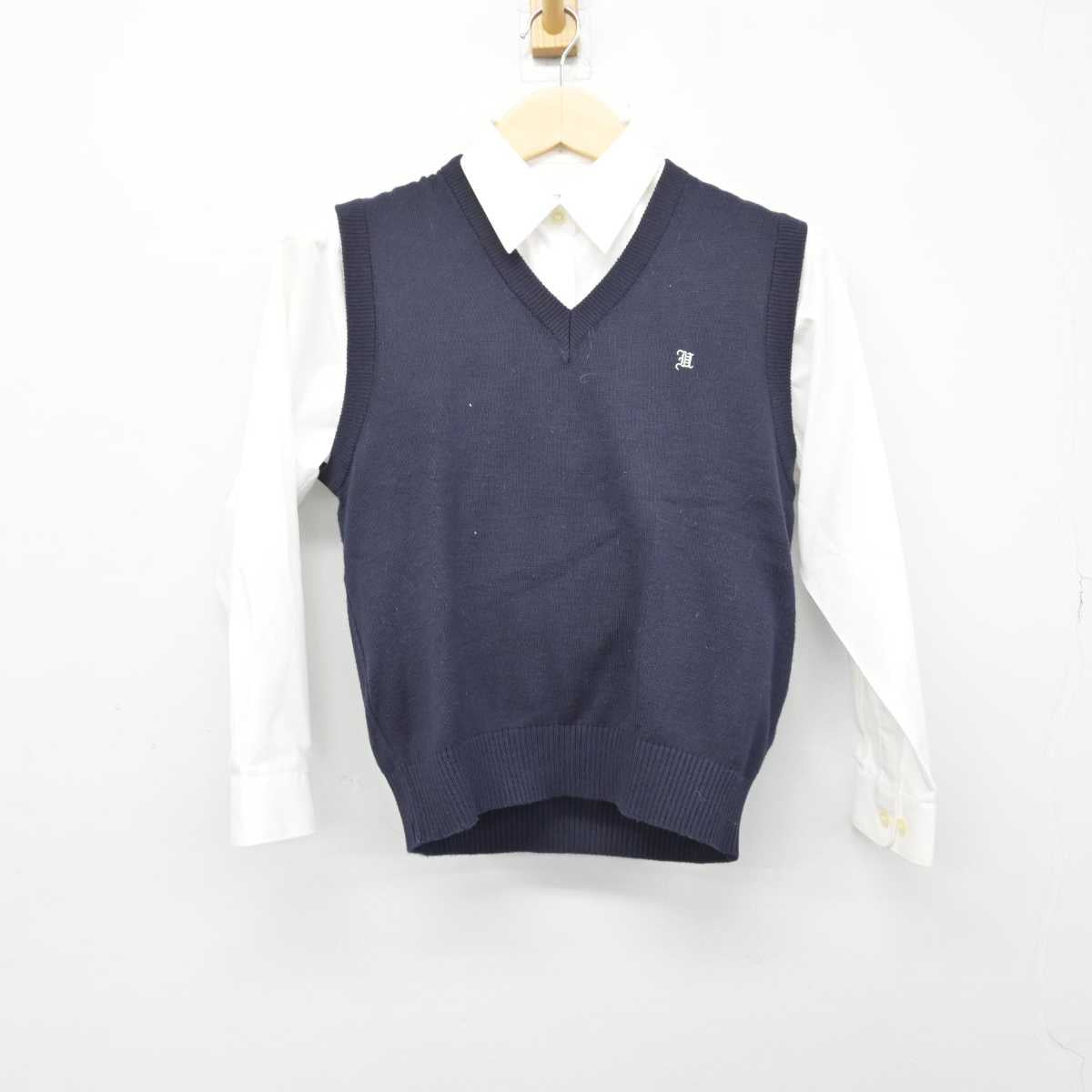 【中古】埼玉県 本庄東高等学校附属中学校 女子制服 2点 シャツ・ニットベスト Sf050314 中古制服通販パレイド